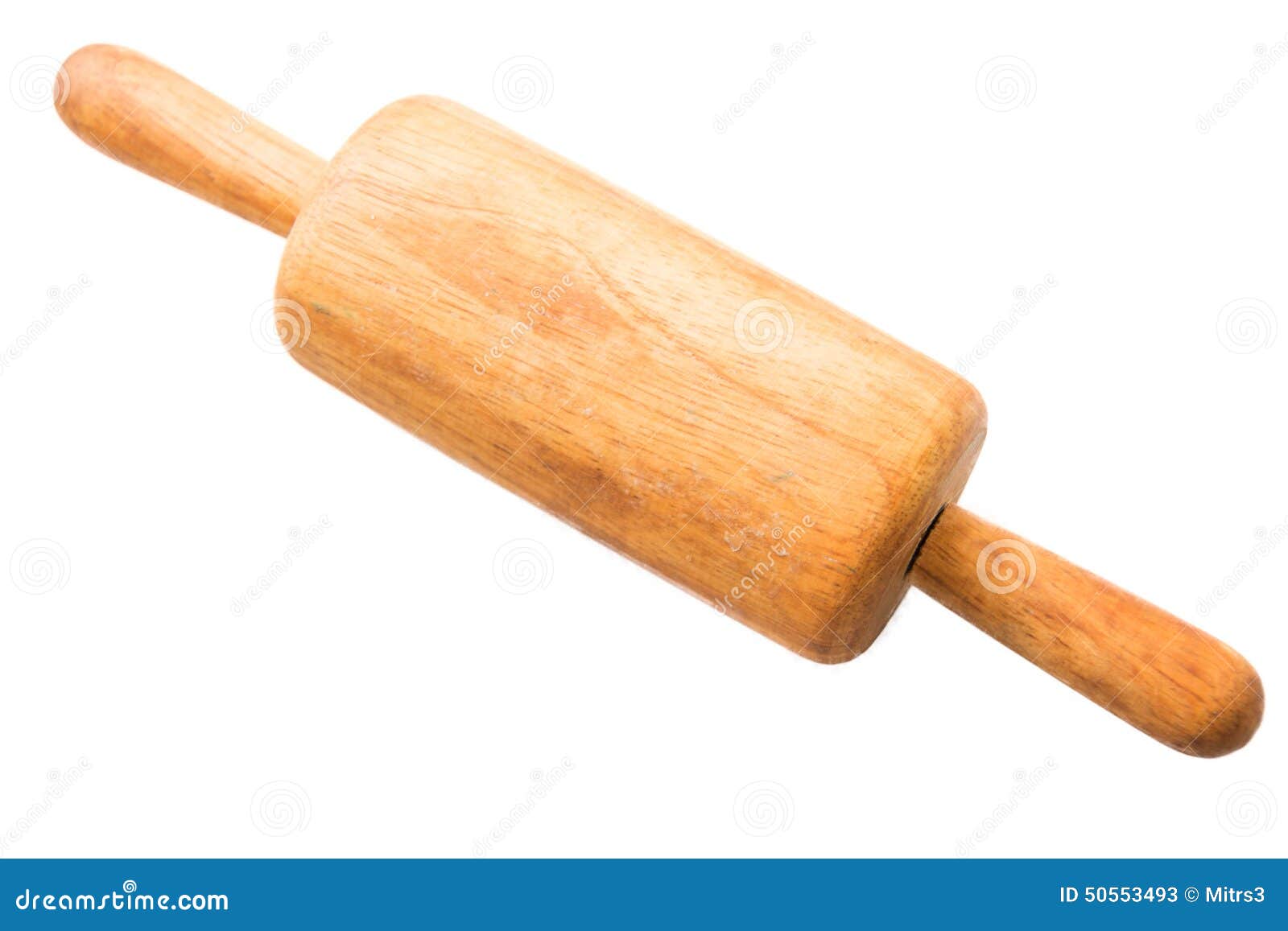 Kitchen Wooden Roller Pin Isolated Stock Image - Image of handle ...