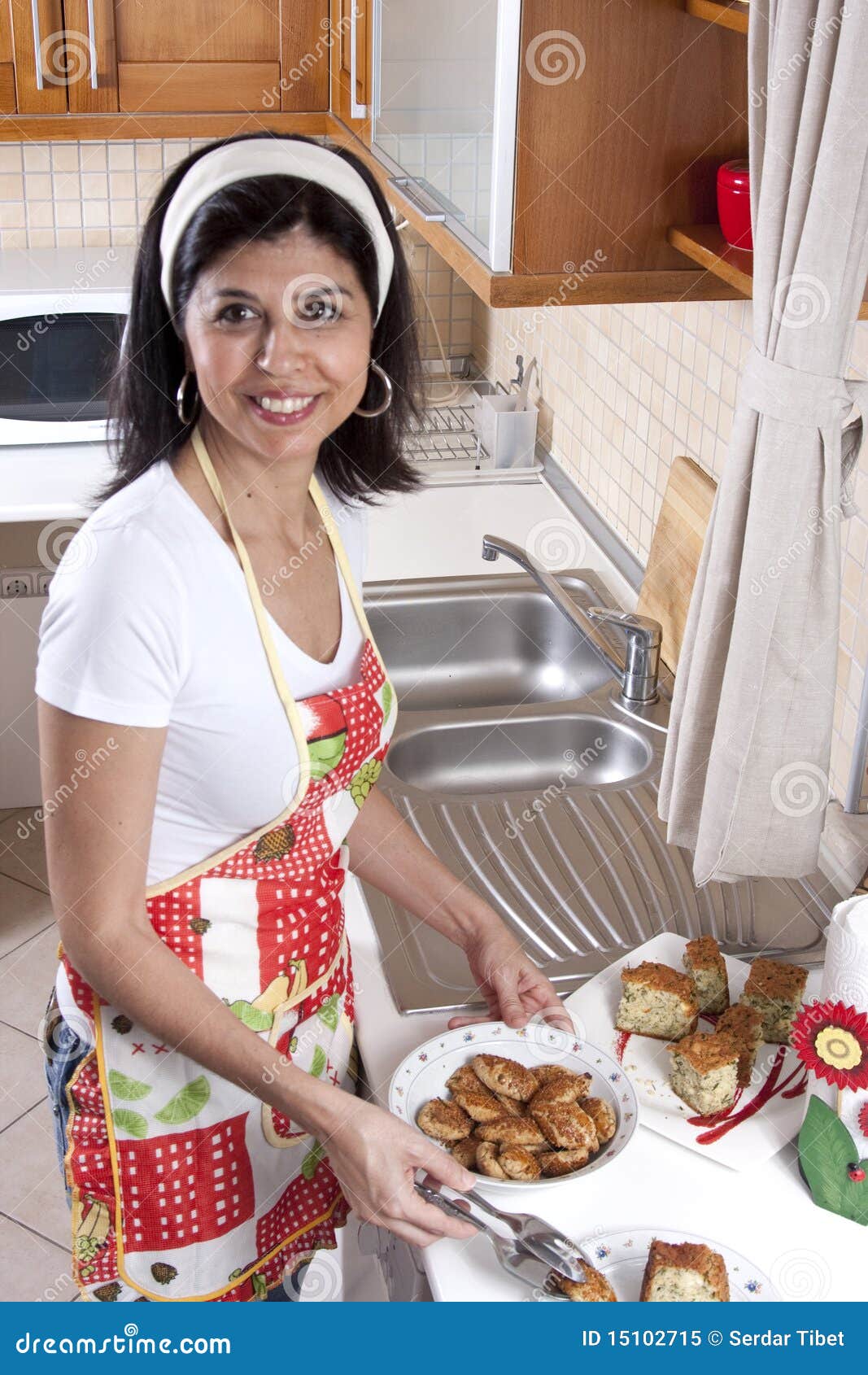 Kitchen work stock image. Image of desk, woman, dinner - 15102715