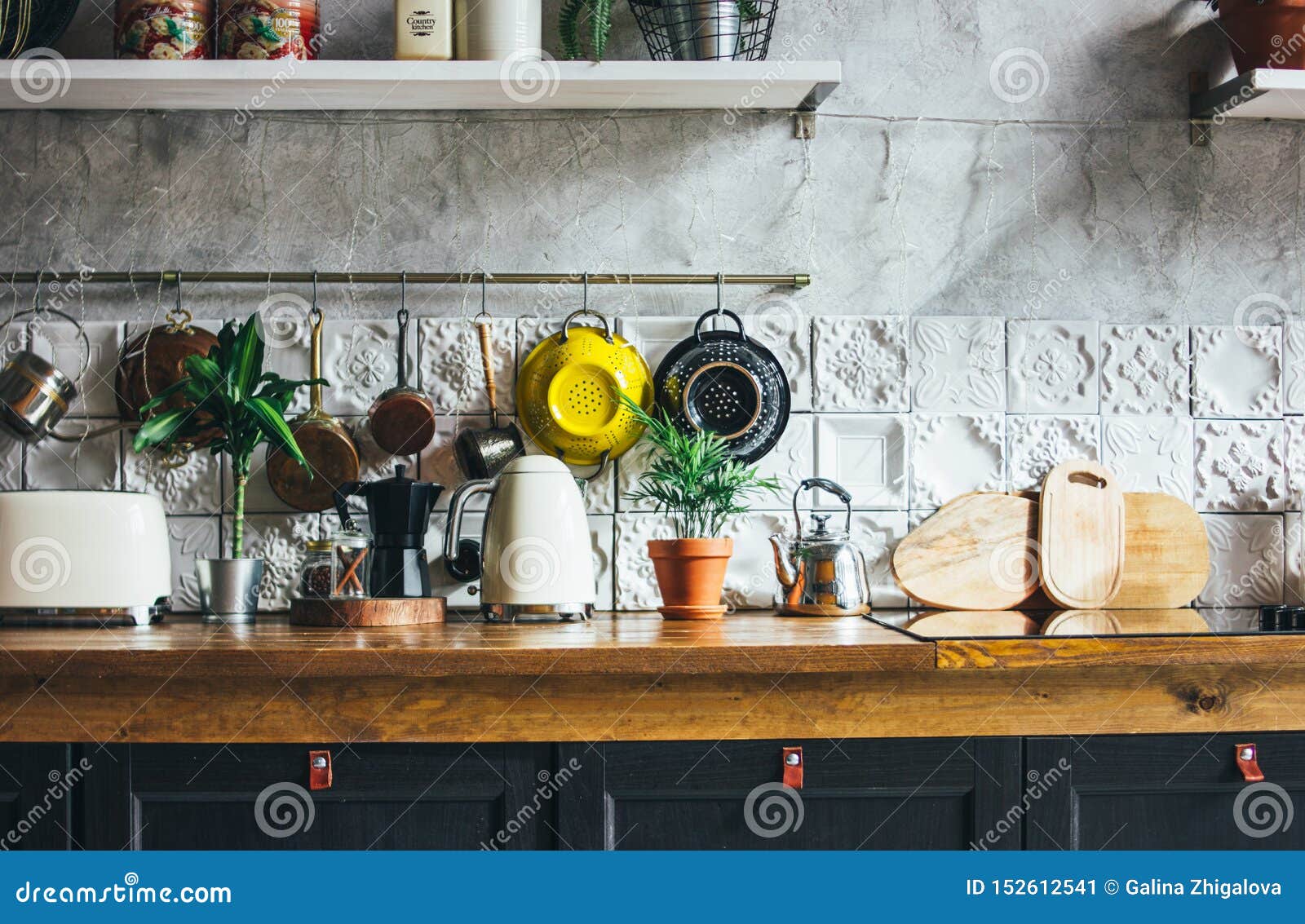 Kitchen Work Surface, Interior Elements, Scandinavian Rustic Style ...