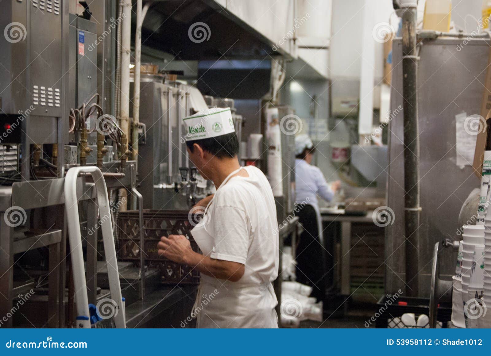 Kitchen worker stock photo. Image of industrial, working - 53958112