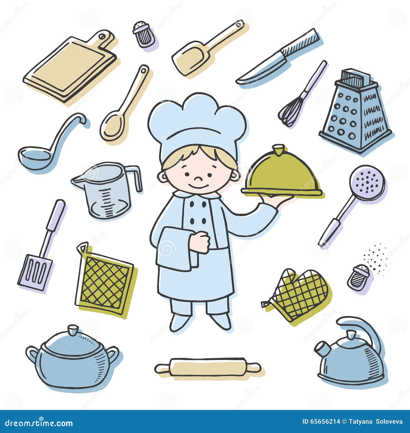 Kitchener Tools Color Icons Set. Stock Illustration - Illustration of ...