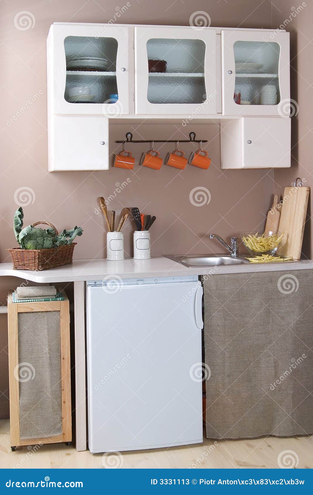 Kitchenette stock image. Image of fridge, kitchen, house - 3331113