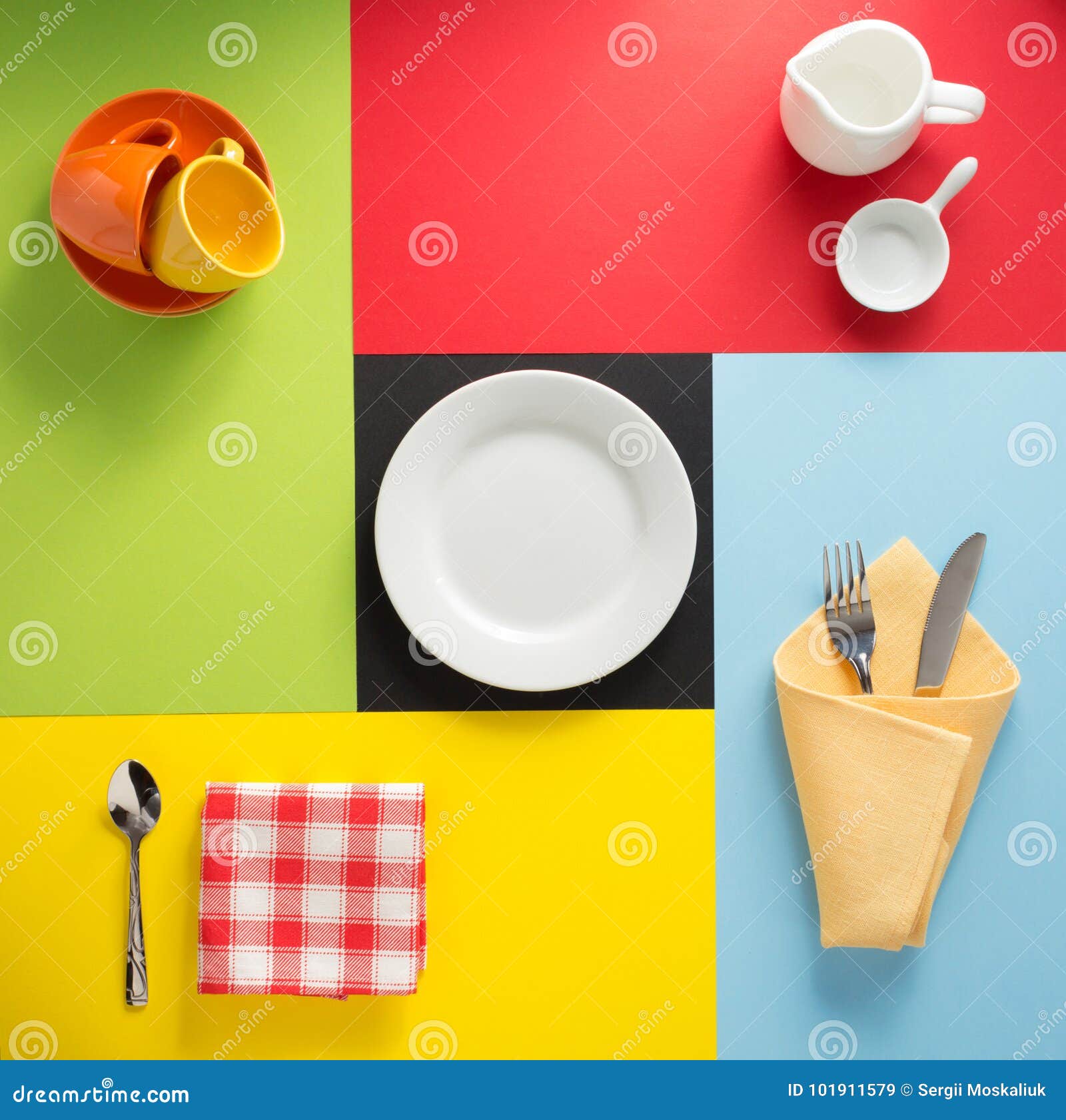 Kitchenware at Colorful Background Stock Image - Image of cookware ...