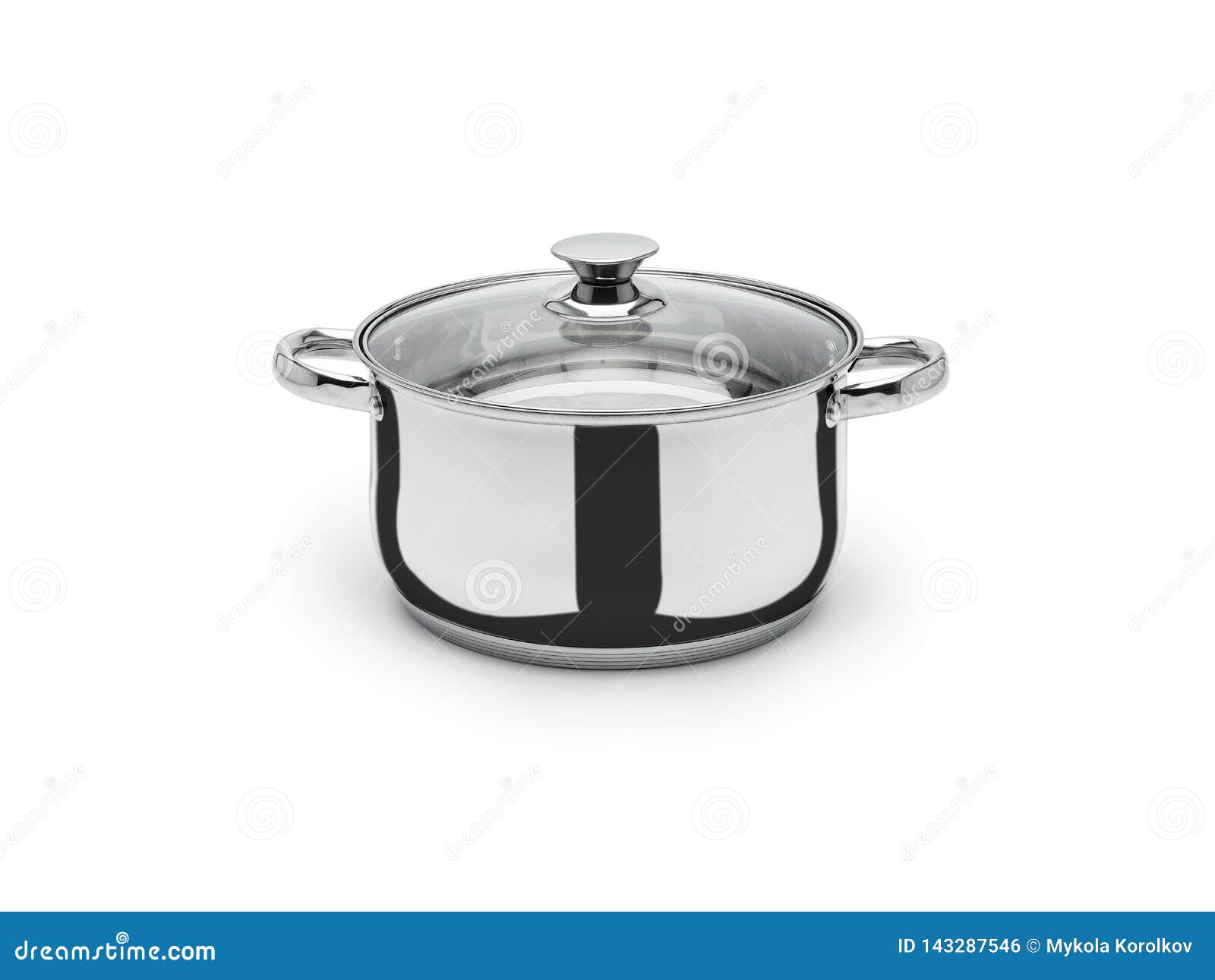 Casserole Kitchen Kettle Dishes Silver Plated Steel Isolate White ...