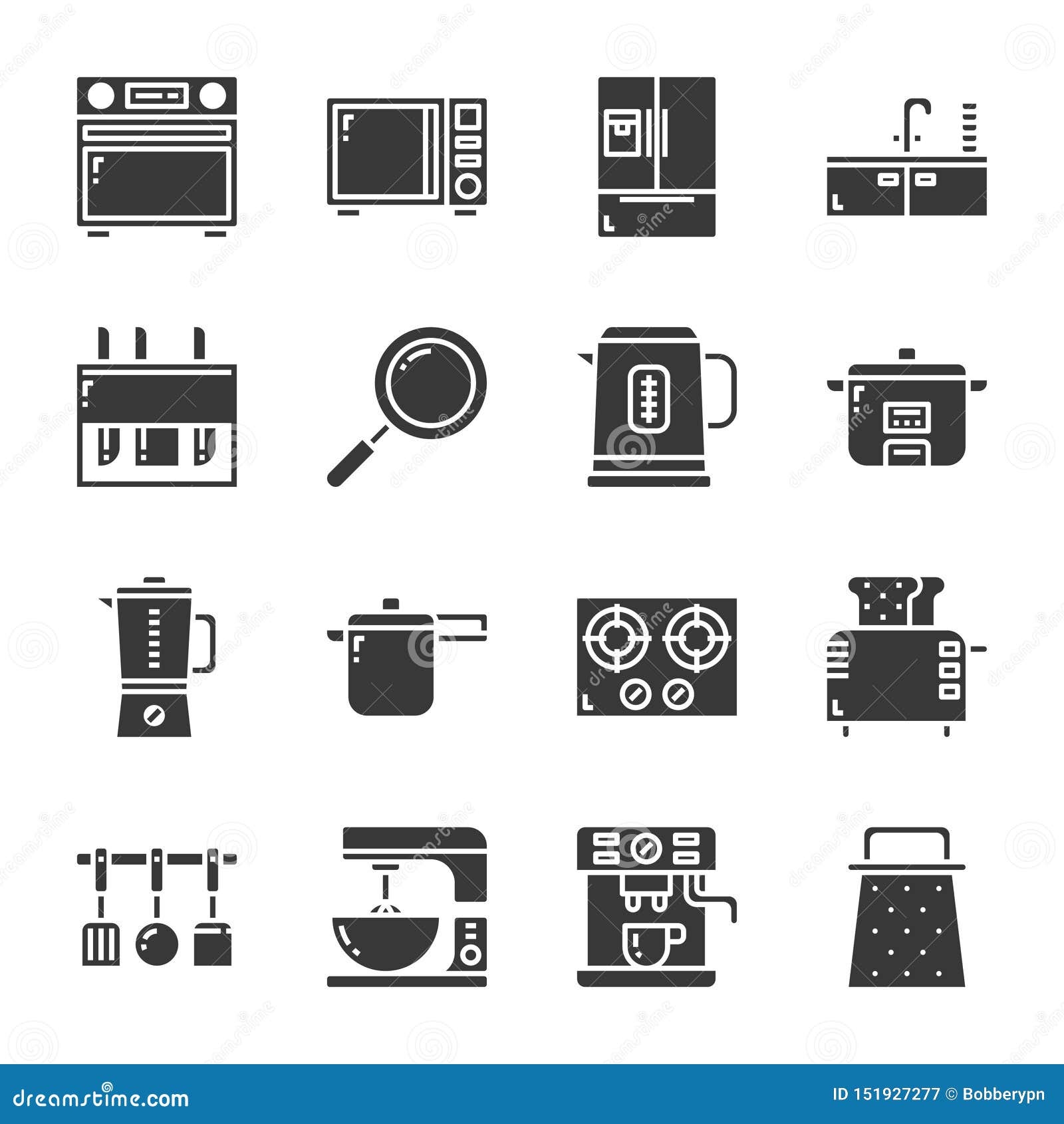 Kitchenware and Equipment Icon Set.Vector Illustration Stock Vector ...