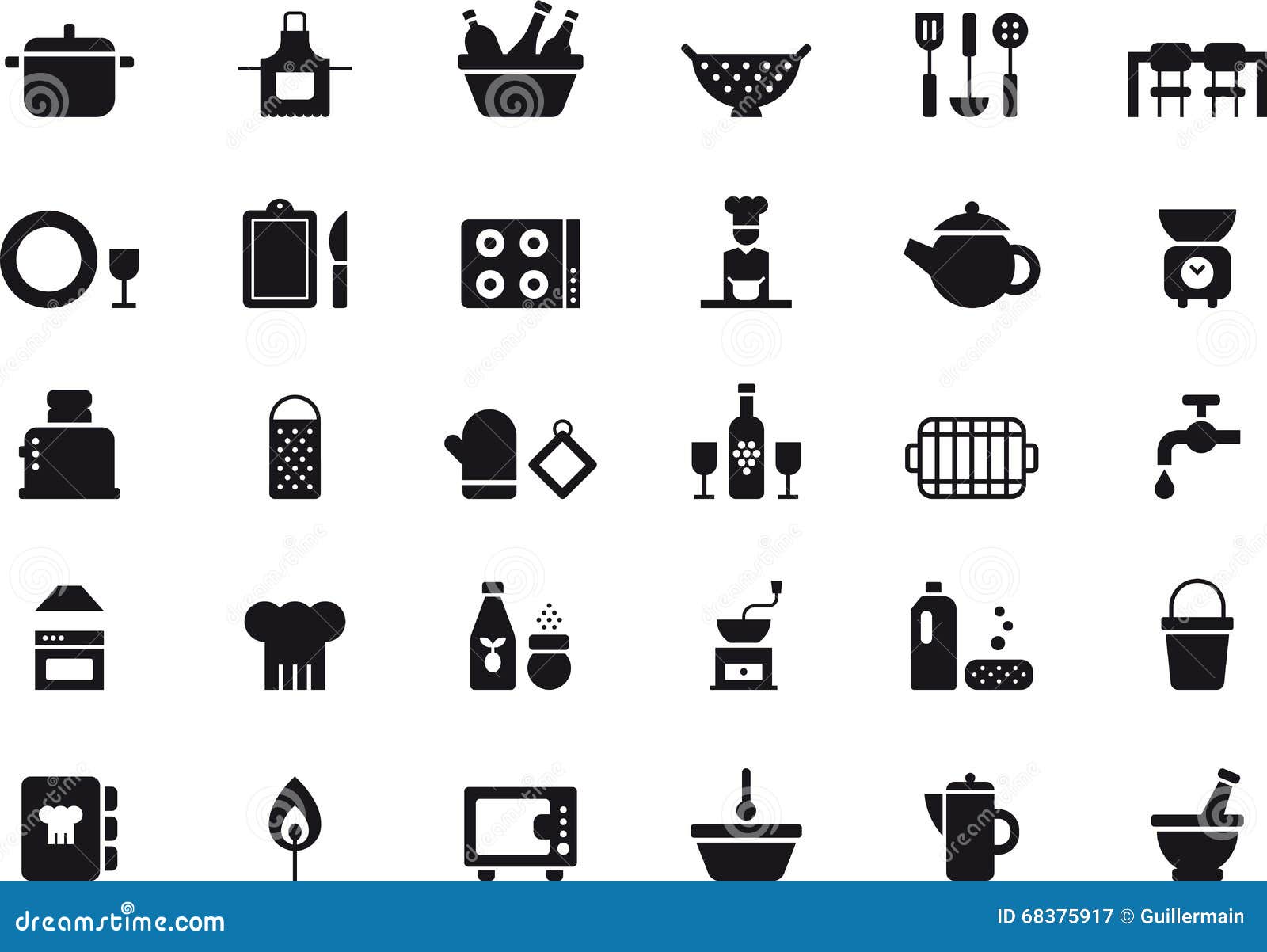 Kitchenware icon set stock vector. Illustration of bottles - 68375917