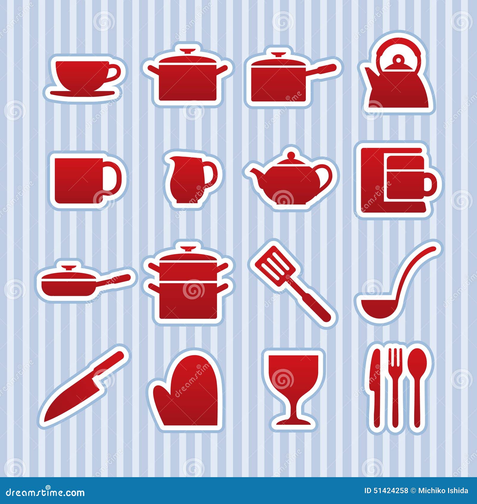Kitchenware icon set stock vector. Illustration of pitcher - 51424258