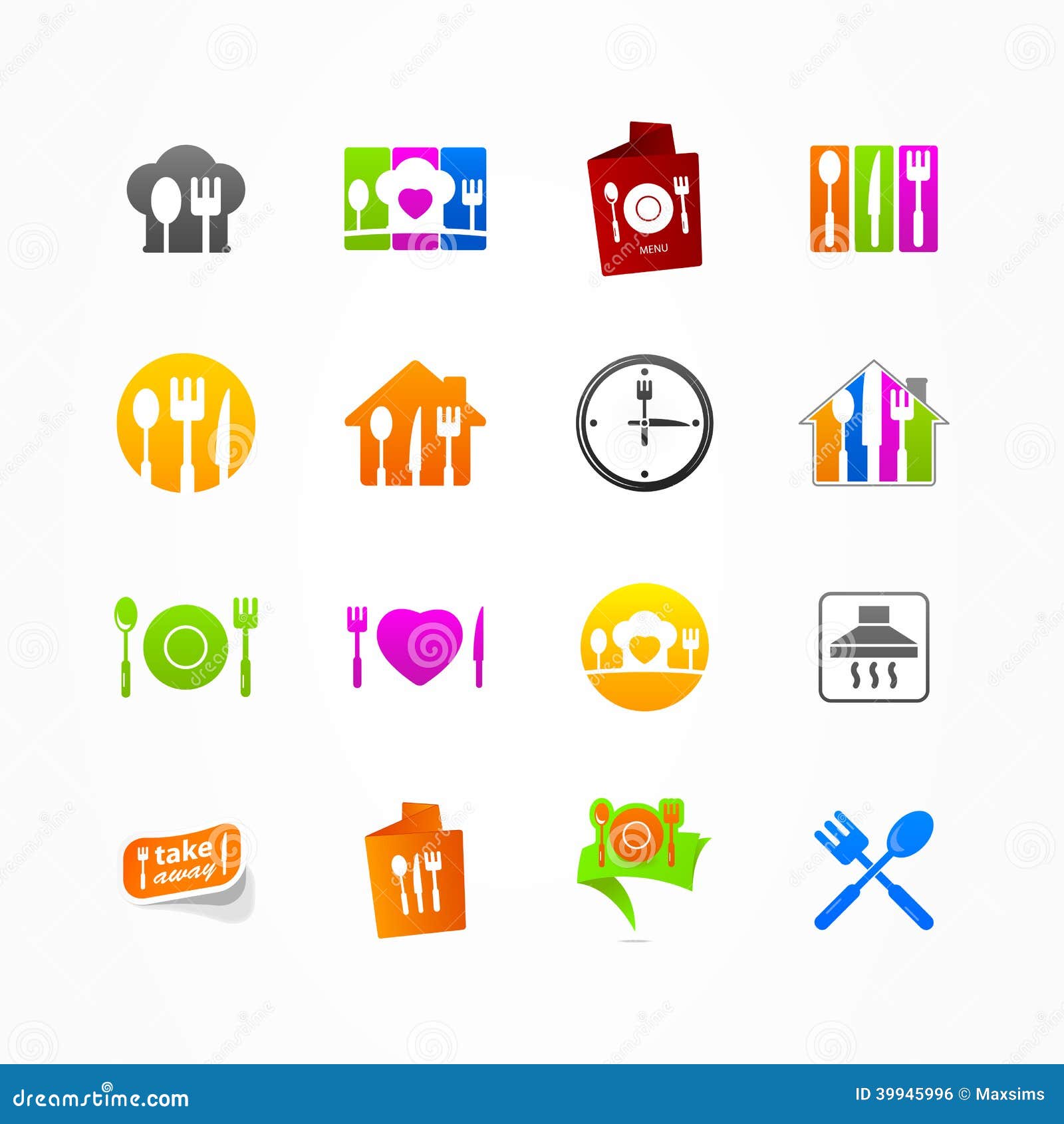 Kitchenware Icon Sign Menu Spoon Fork Knife Logo Stock Vector ...