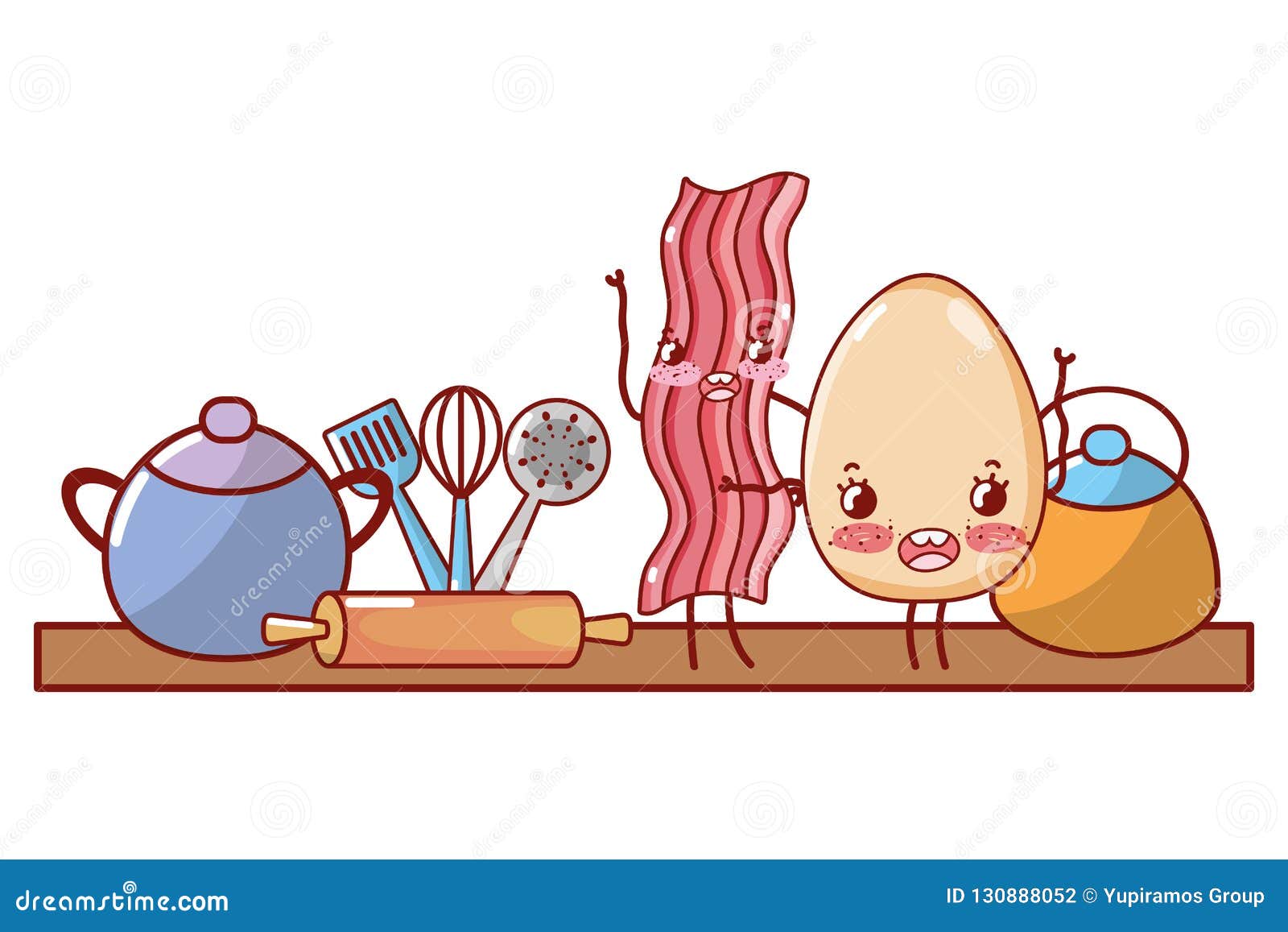 Kitchenware and Ingredients Cartoon Stock Vector - Illustration of ...
