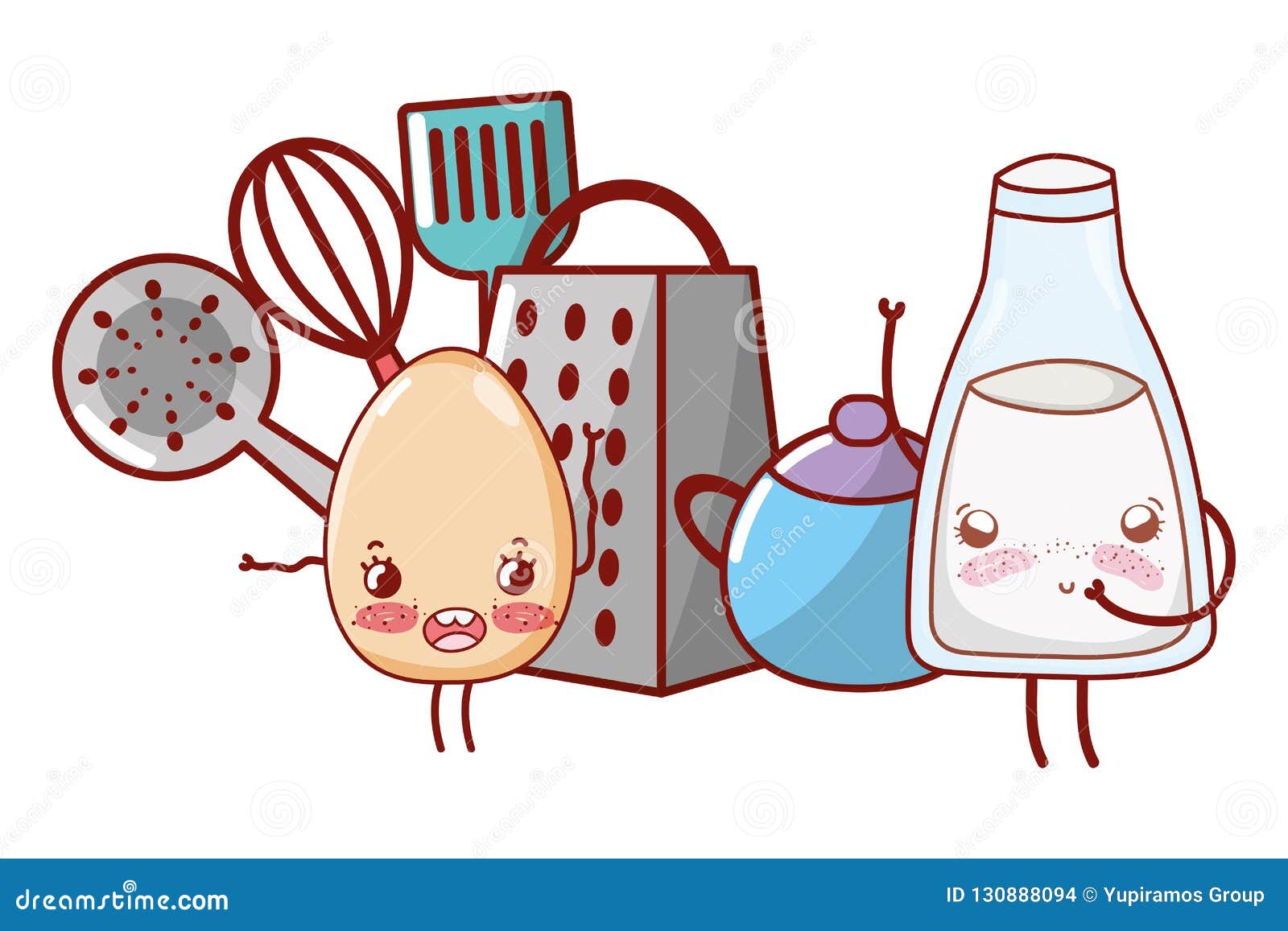 Kitchenware and Ingredients Cartoon Stock Vector - Illustration of ...
