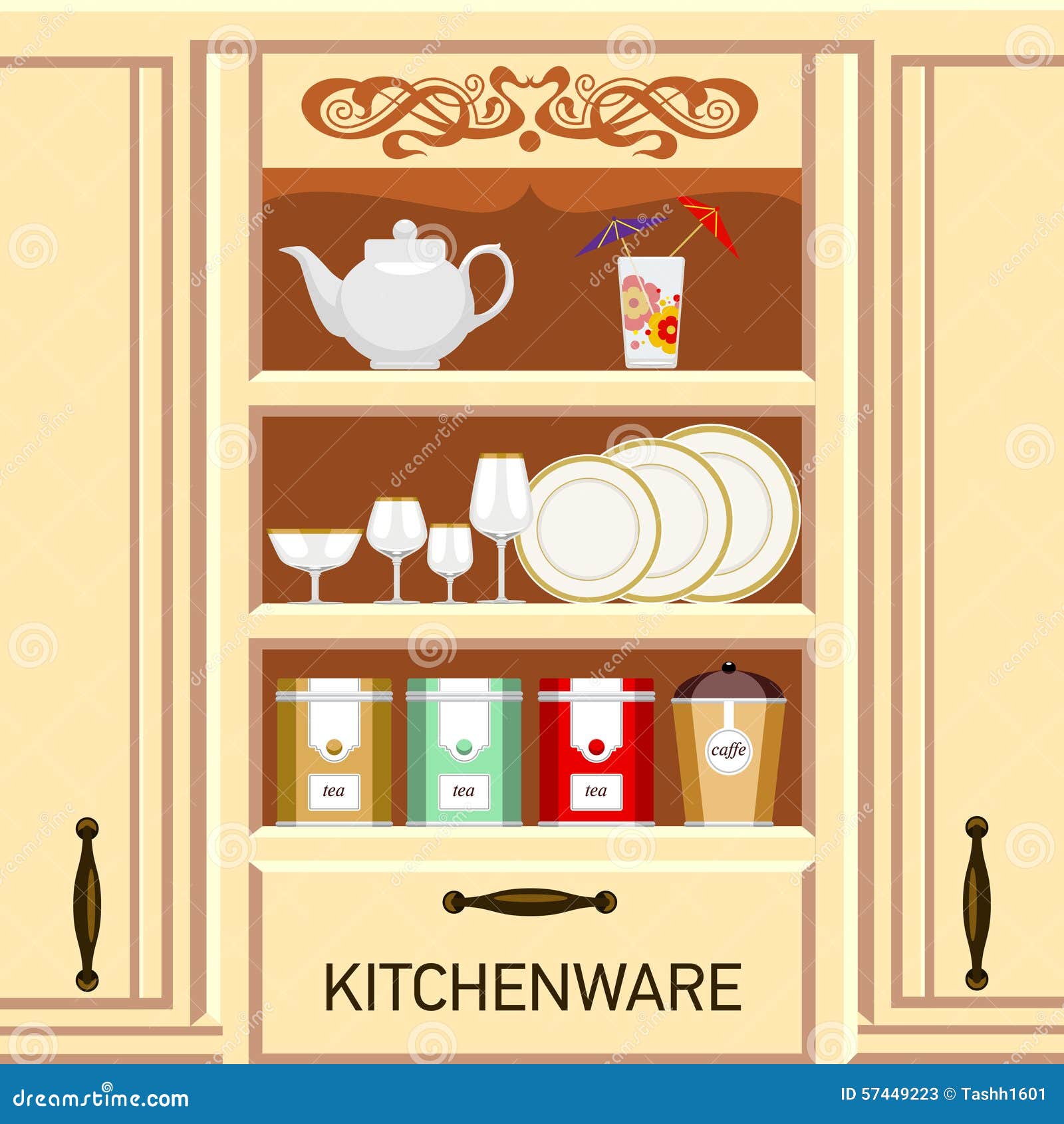 Kitchenware stock illustration. Illustration of furniture - 57449223