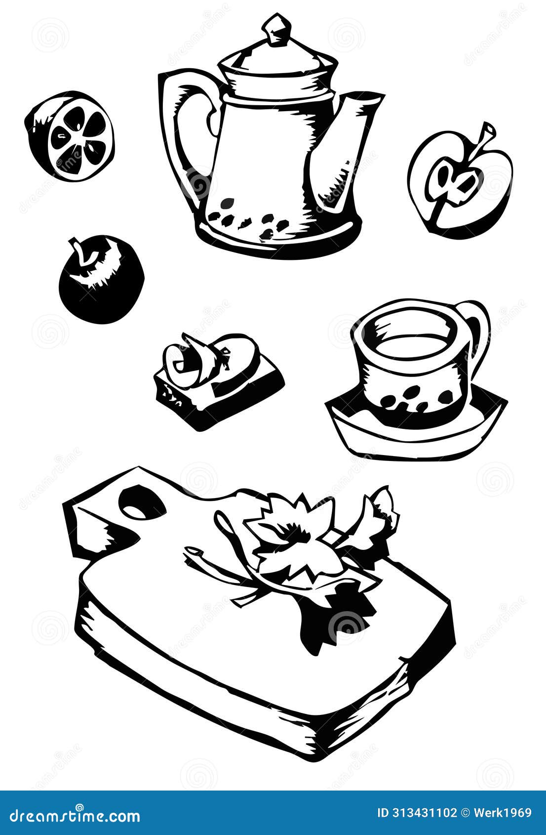 Kitchenware Objects and Food Ingredients Set Stock Vector ... Kitchenware Objects and Food Ingredients Set Stock Vector ...