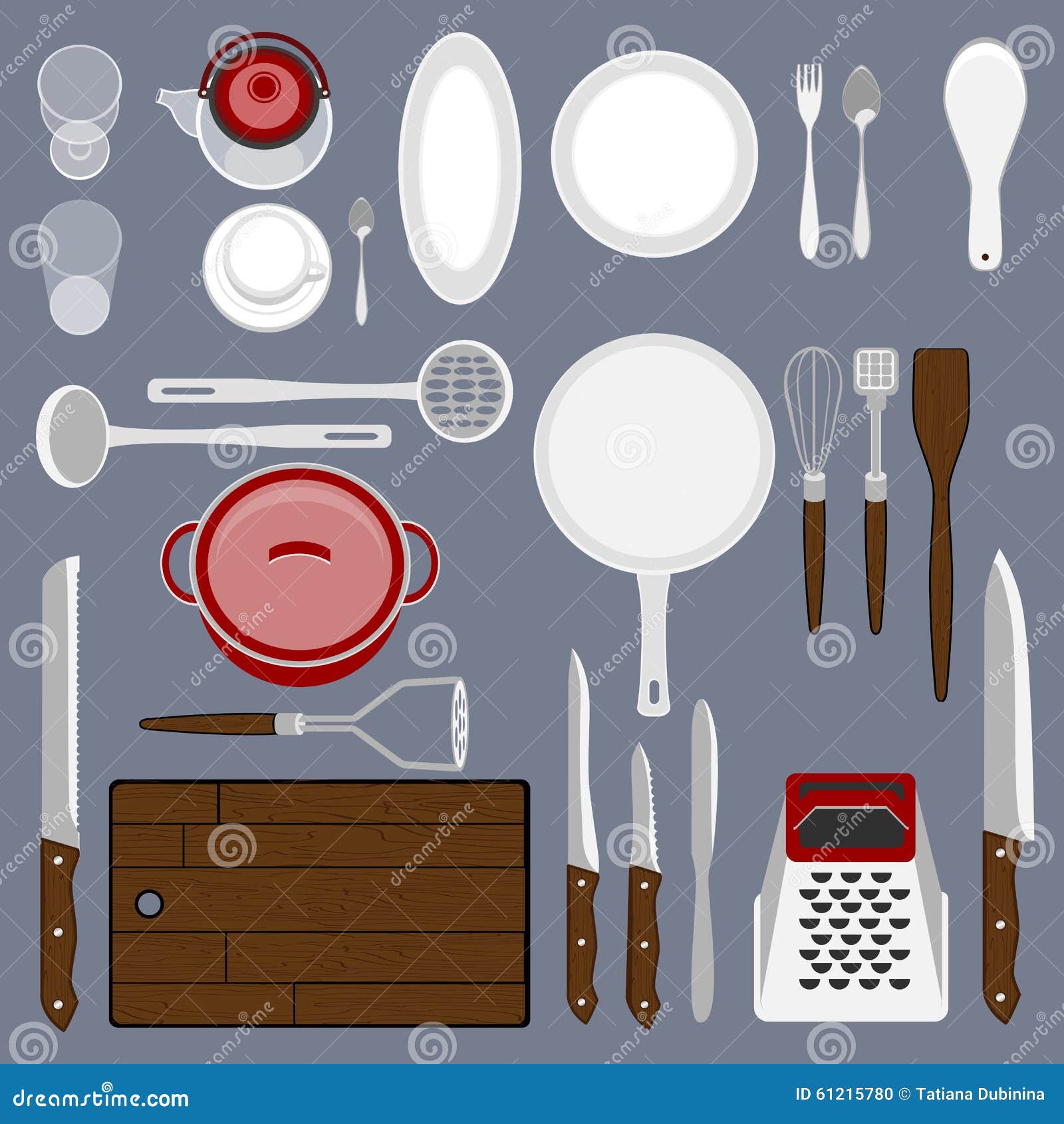 Kitchenware set stock vector. Illustration of interior - 61215780