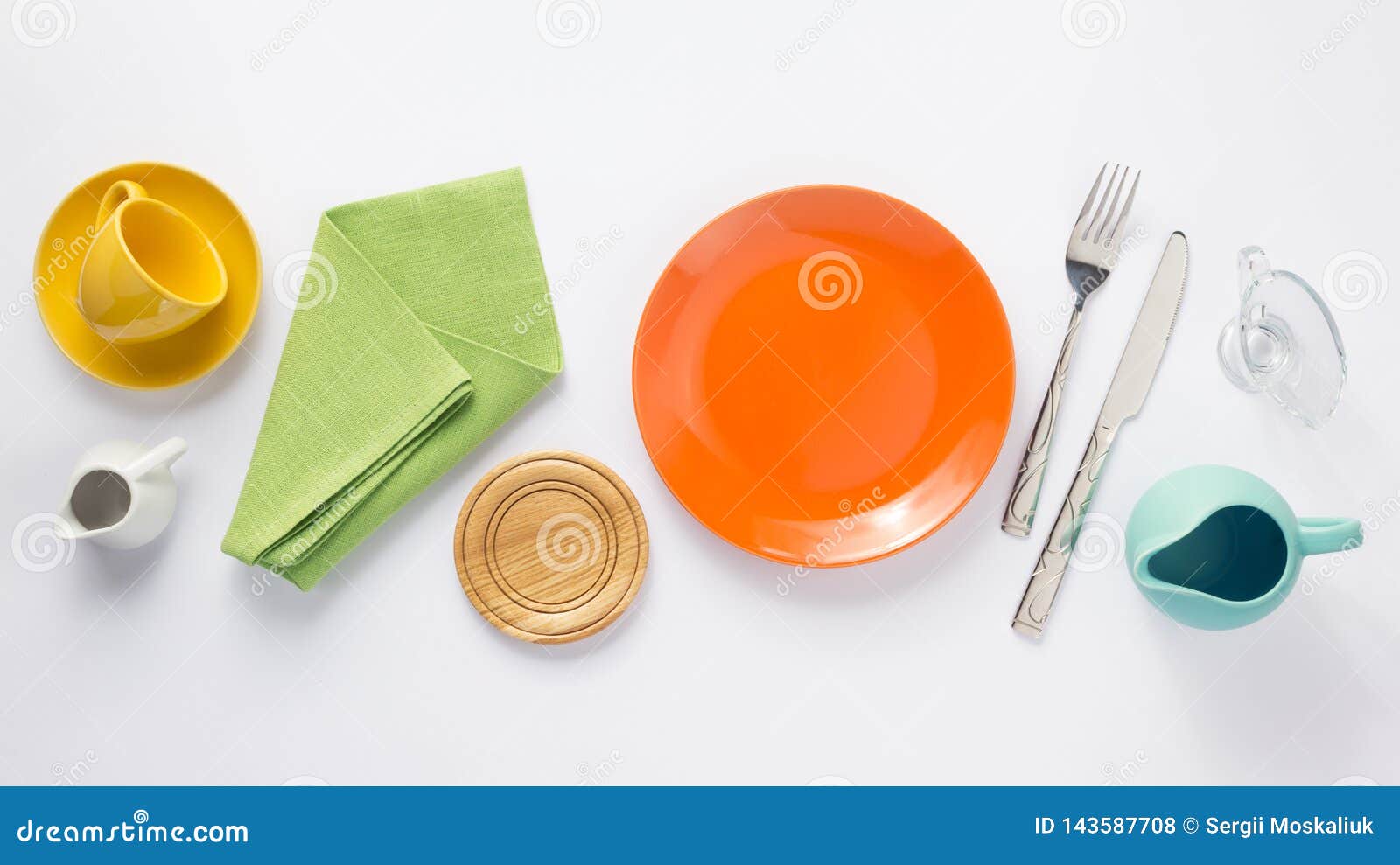 Kitchenware Set at White Background Stock Photo - Image of cafeteria ...