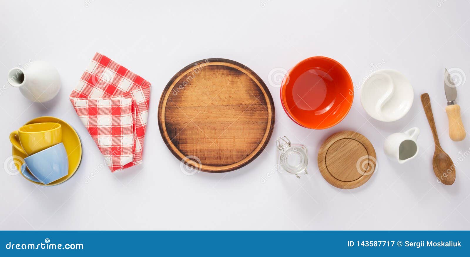 Kitchenware Set at White Background Stock Image - Image of blue ...