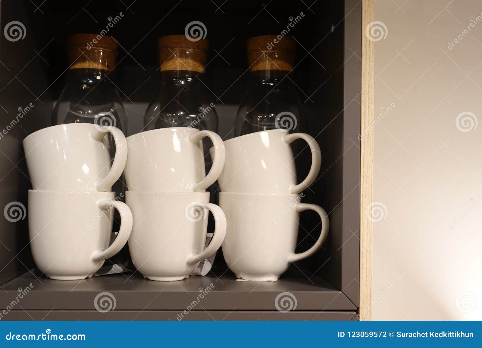Kitchenware Show on a Display Shelf and Hang on the Wall Stock Photo ...