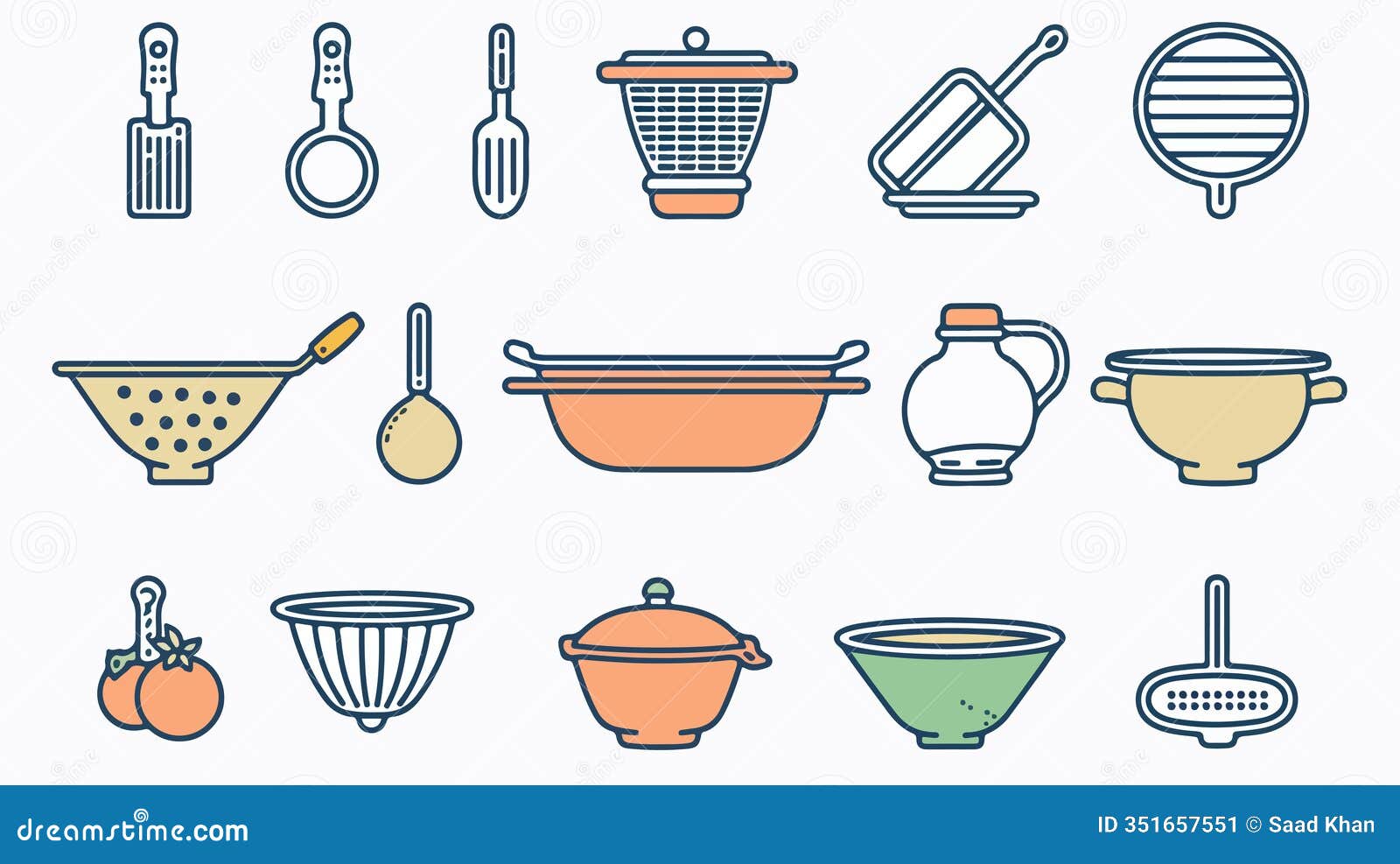 Sieve Icons Set Cartoon Vector. Sifter Colander | CartoonDealer.com ...