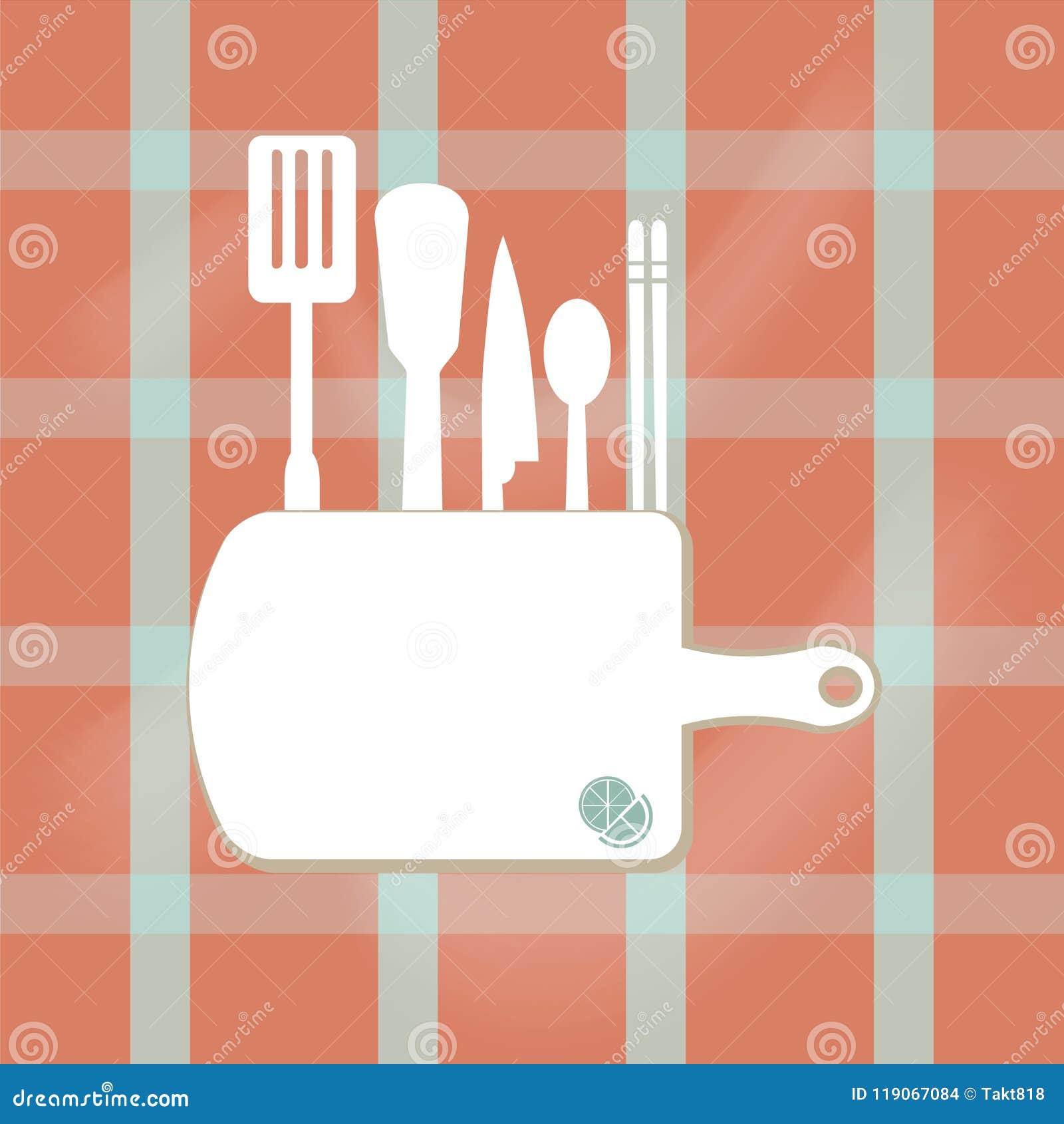 Kitchenware Sign, Cooking Book Page Concept Illustration Stock Vector ...