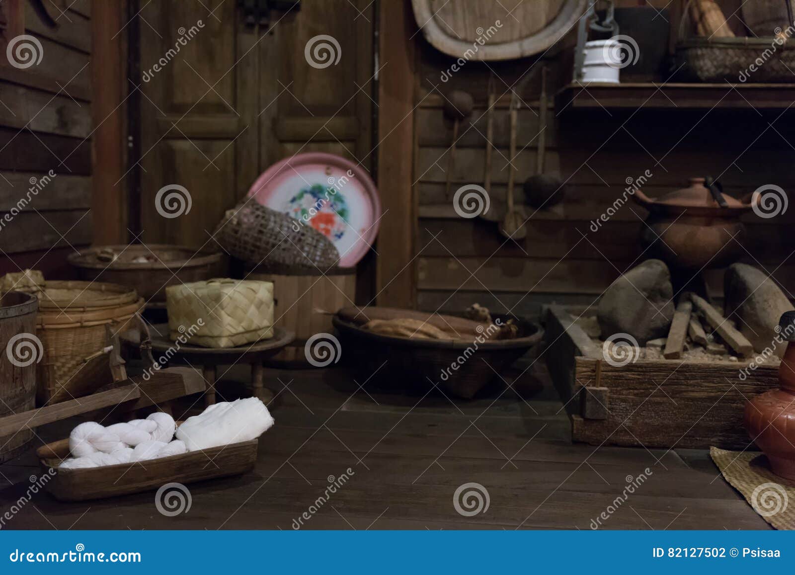 Kitchenware in Traditional Vintage Retro Style Kitchen of Thailand ...