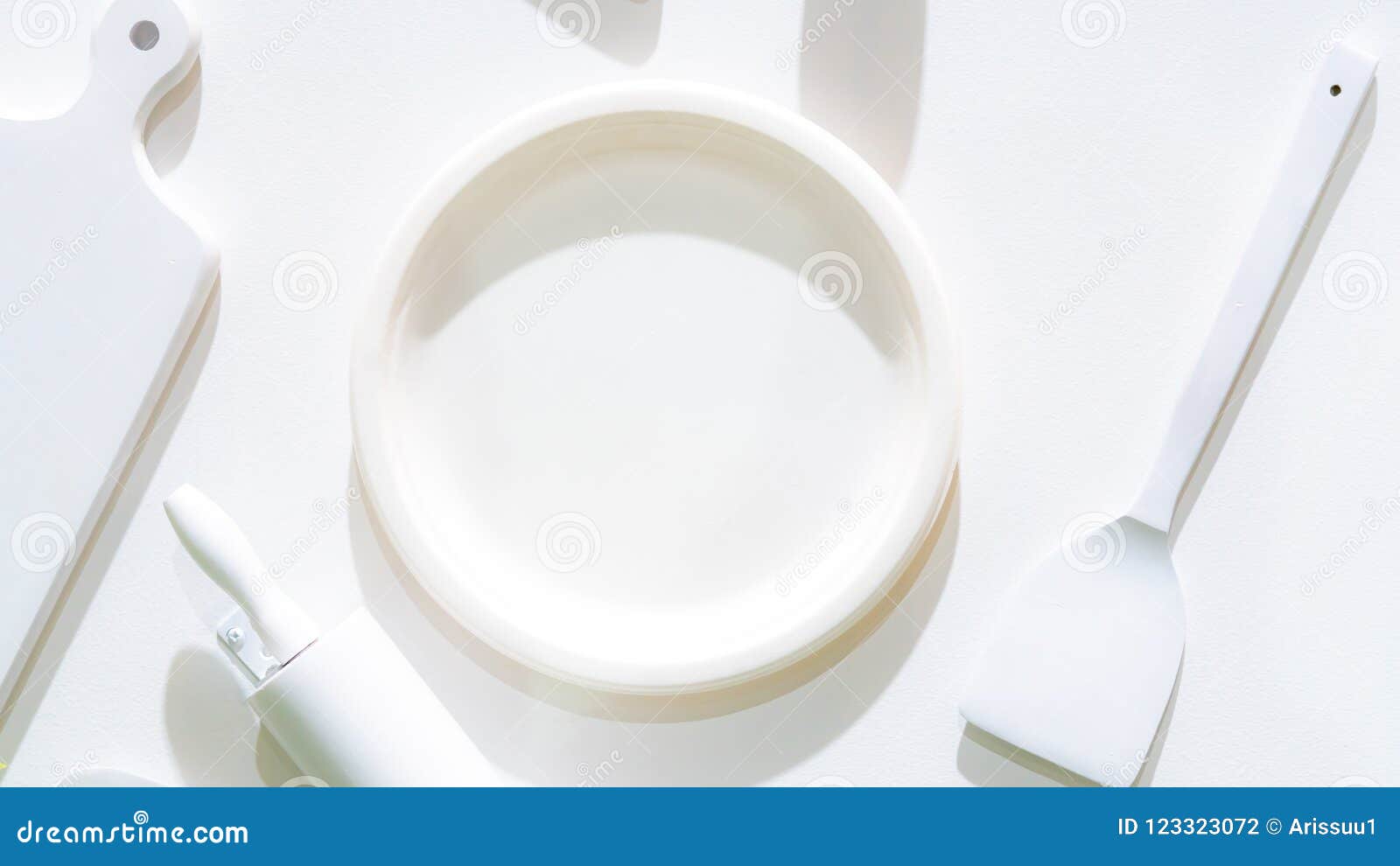 Kitchenware on White Background Stock Photo - Image of dishware ...
