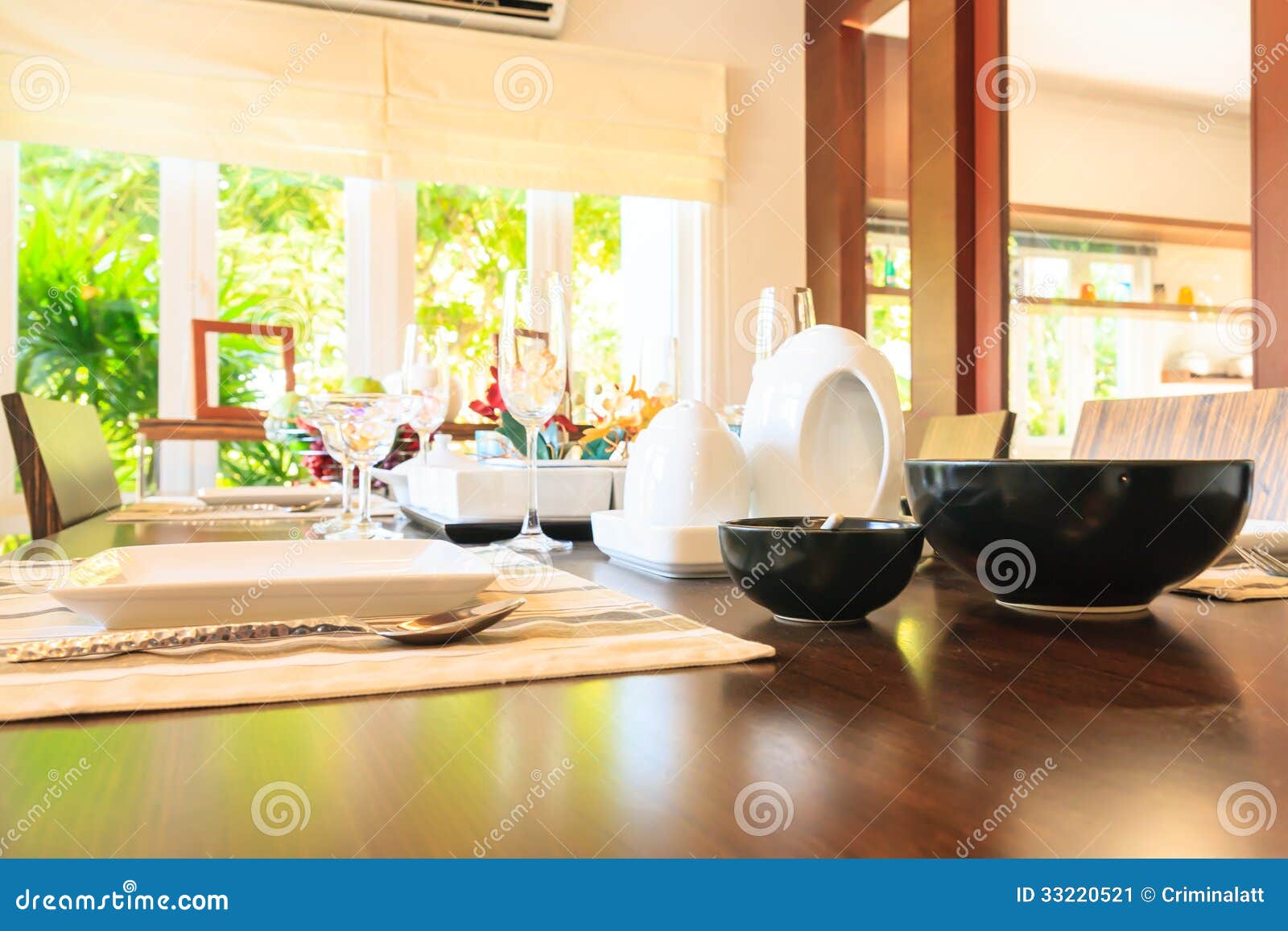 Kitchenware on Wooden Table Stock Image - Image of kitchenware, kitchen ...