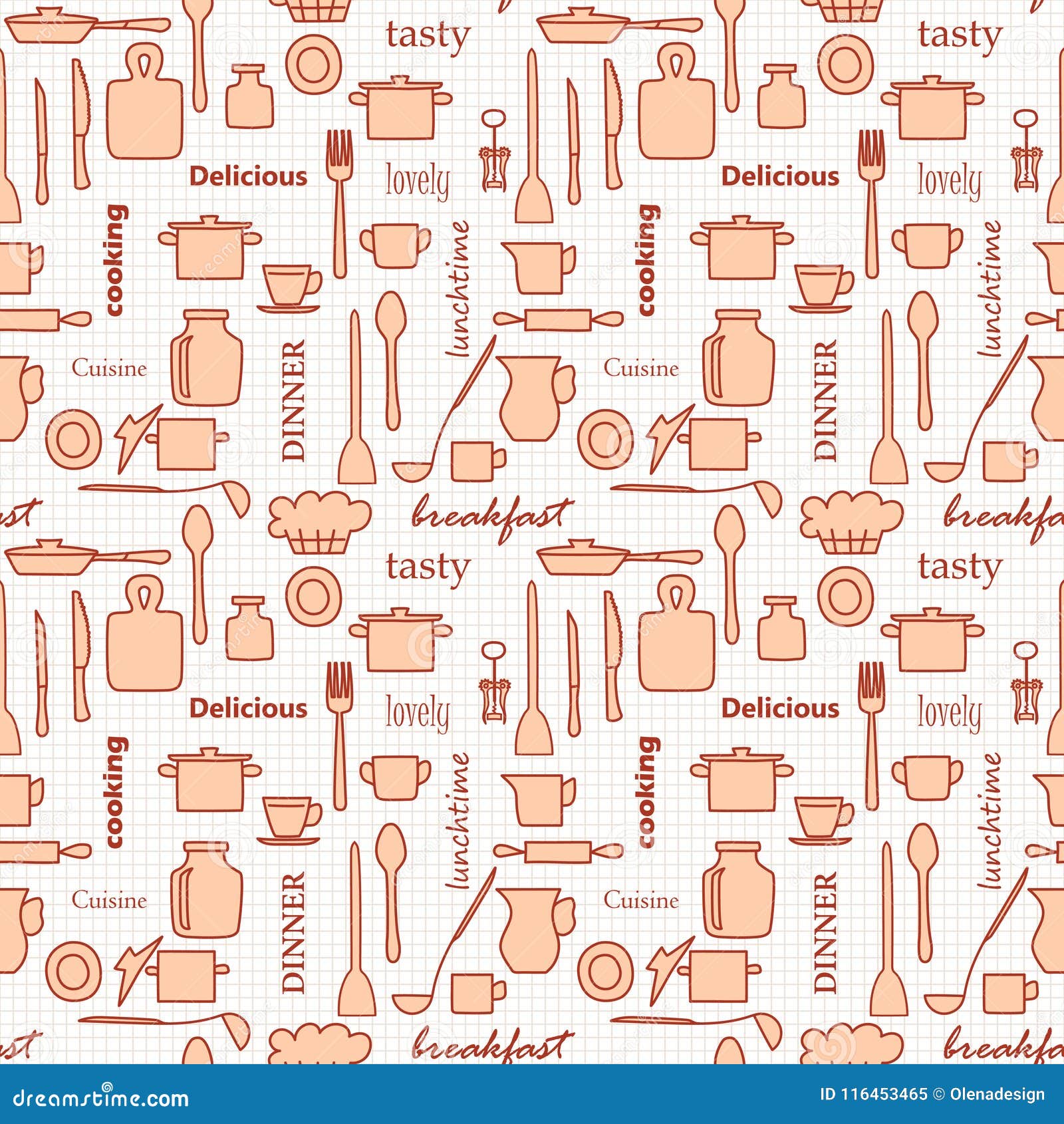 Kitchenware Pattern Vector Background | CartoonDealer.com #83371105