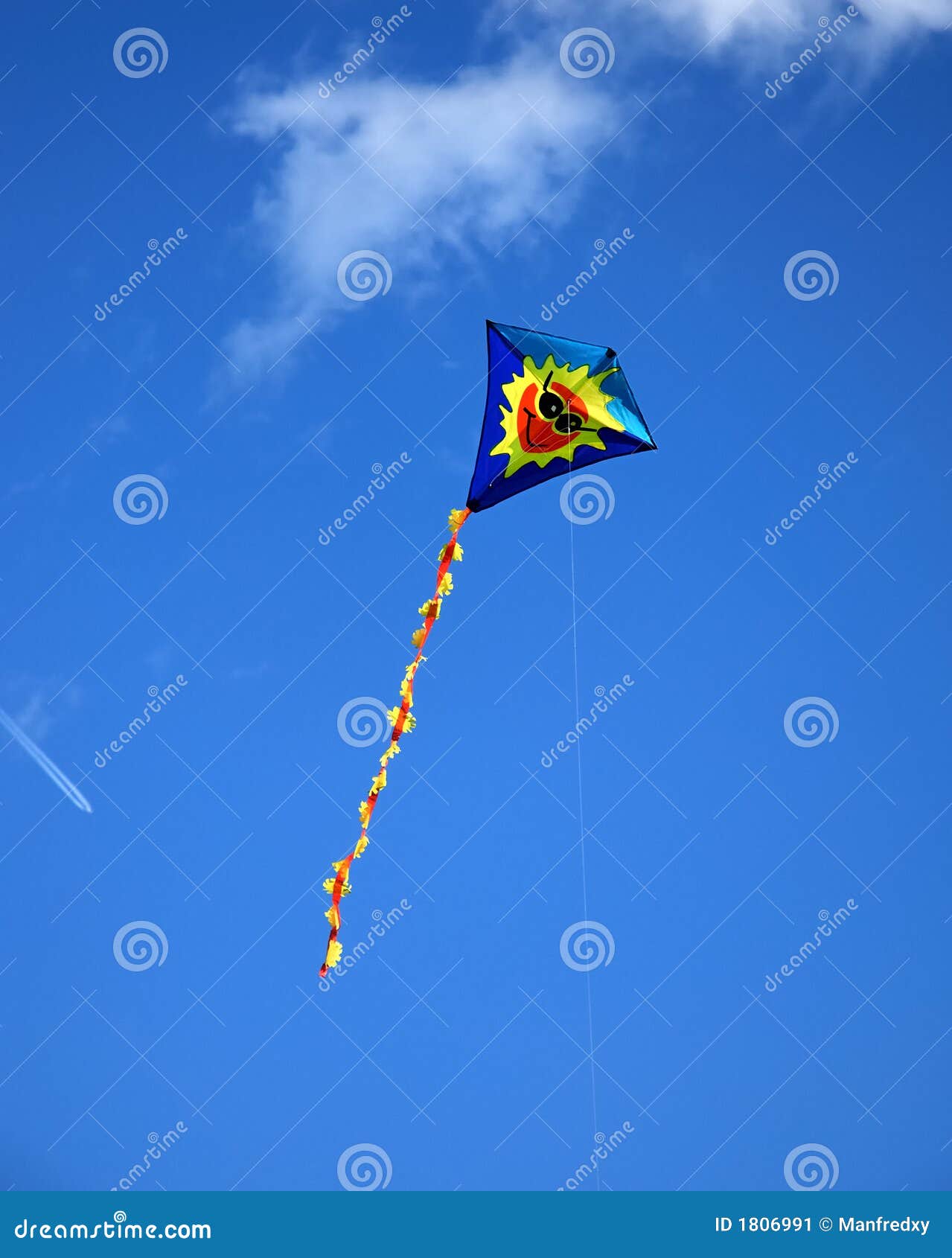 Kite stock image. Image of blue, high, colourful, trail - 1806991