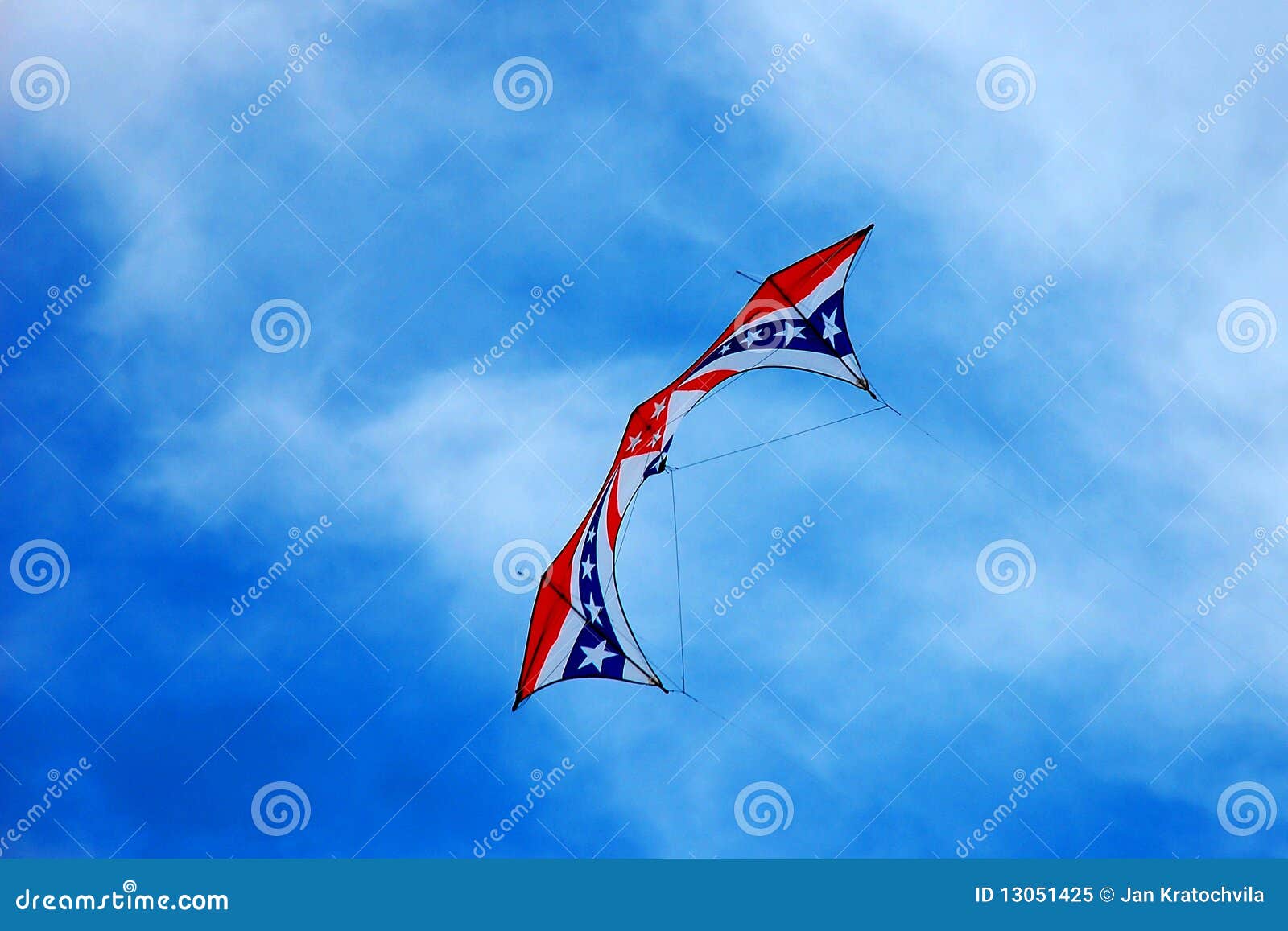 Kite with American Flag on Blue Sky Stock Image - Image of blue, stars ...