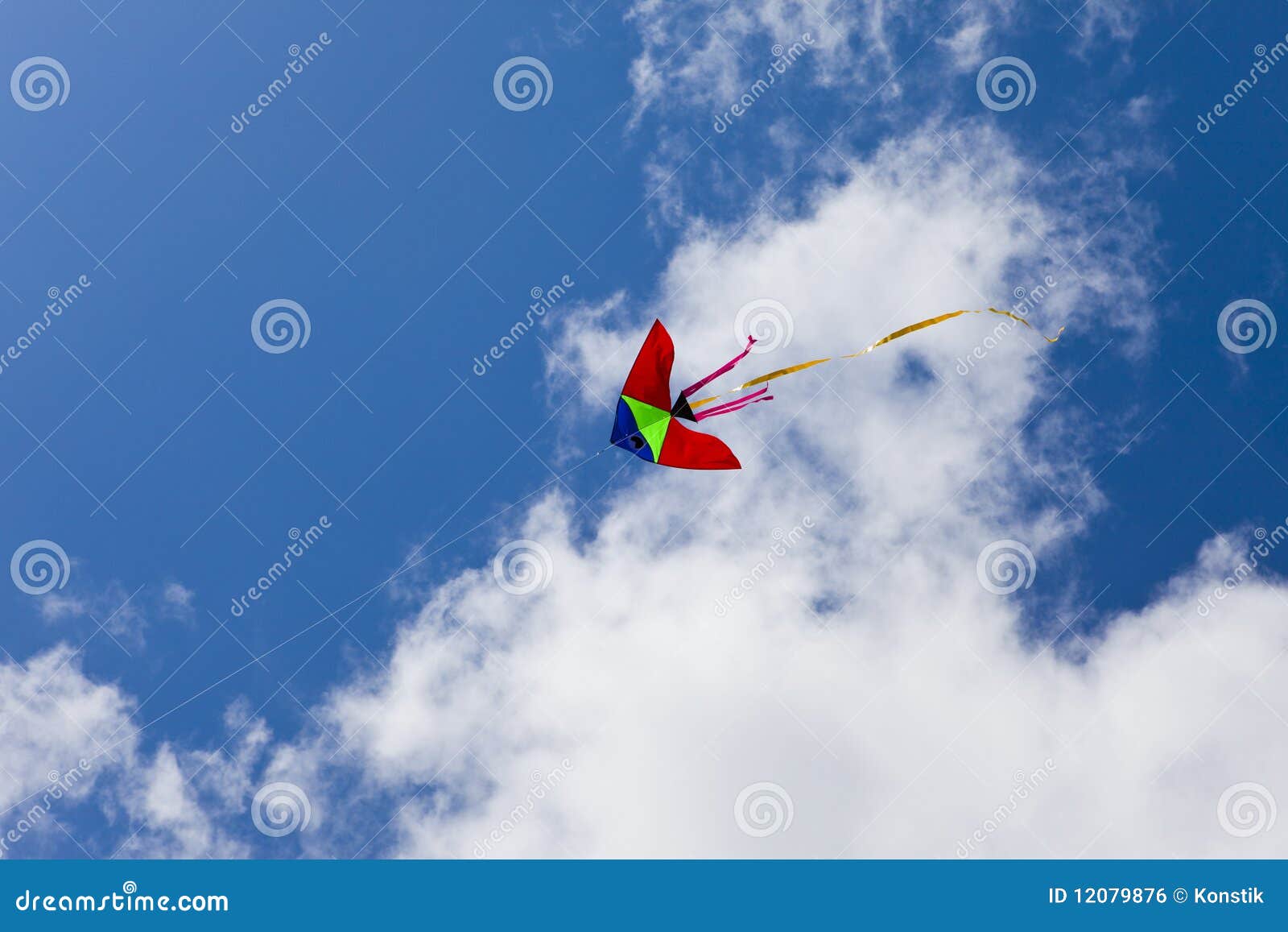 Kite on Background of Blue Sky Stock Photo - Image of moving, freedom ...