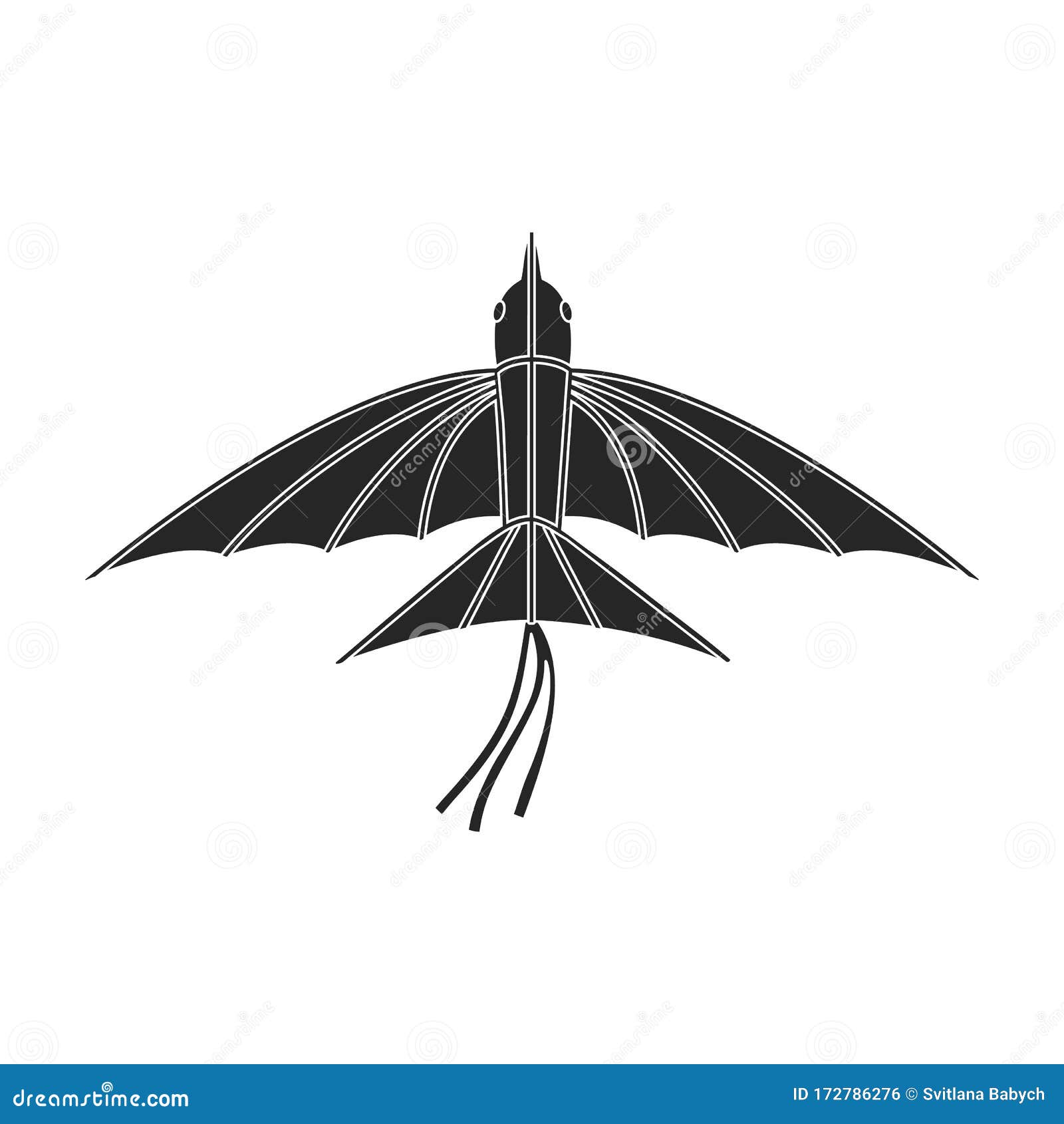Kite Bird Vector Icon.Black Vector Icon Isolated on White Background ...