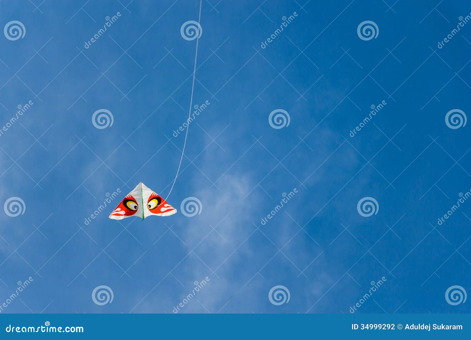 Kite on blue sky stock photo. Image of entertainment - 34999292