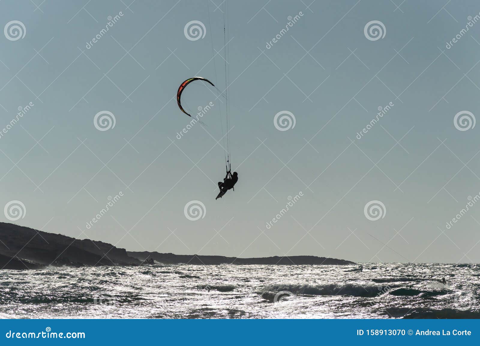 Kite Boarder in Prasonisi Beache, Rhodes, Greece Editorial Image ...