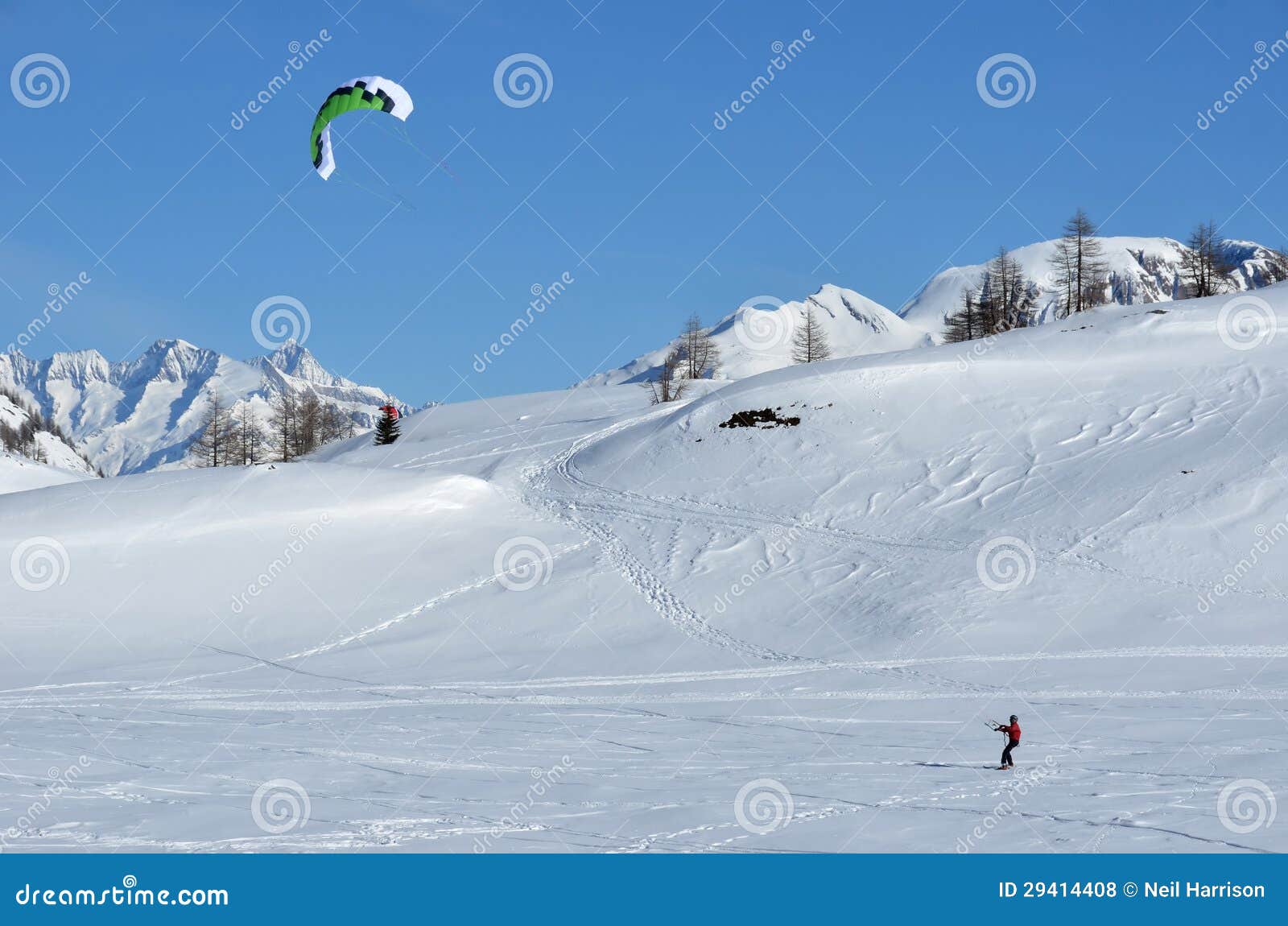 Kite Boarding stock photo. Image of winter, snowboard - 29414408