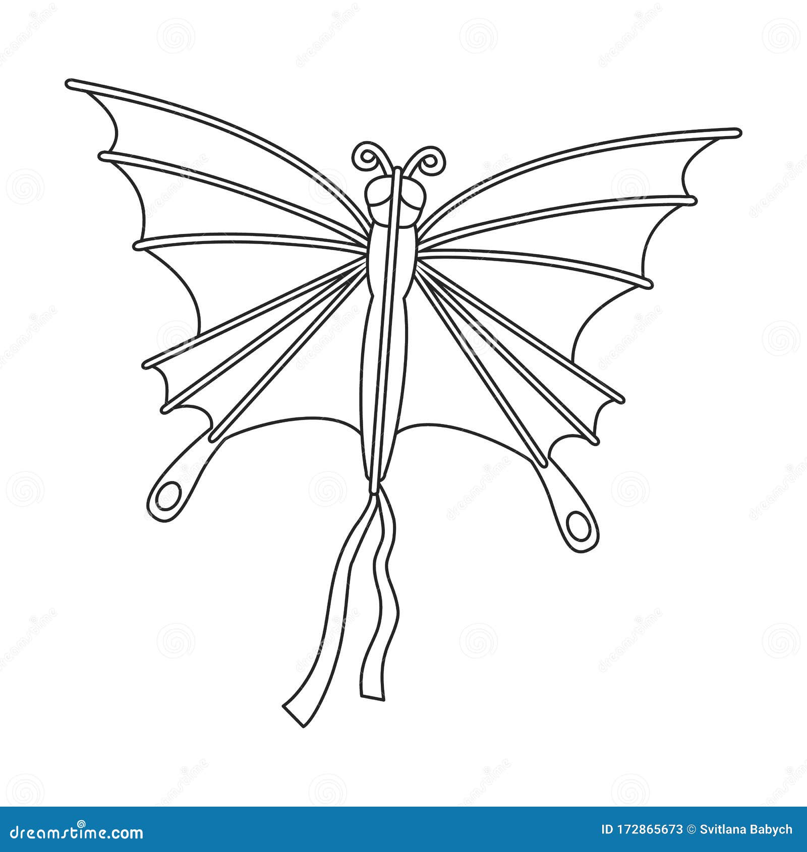 Kite Butterfly Vector Icon.Outline Vector Icon Isolated on White ...