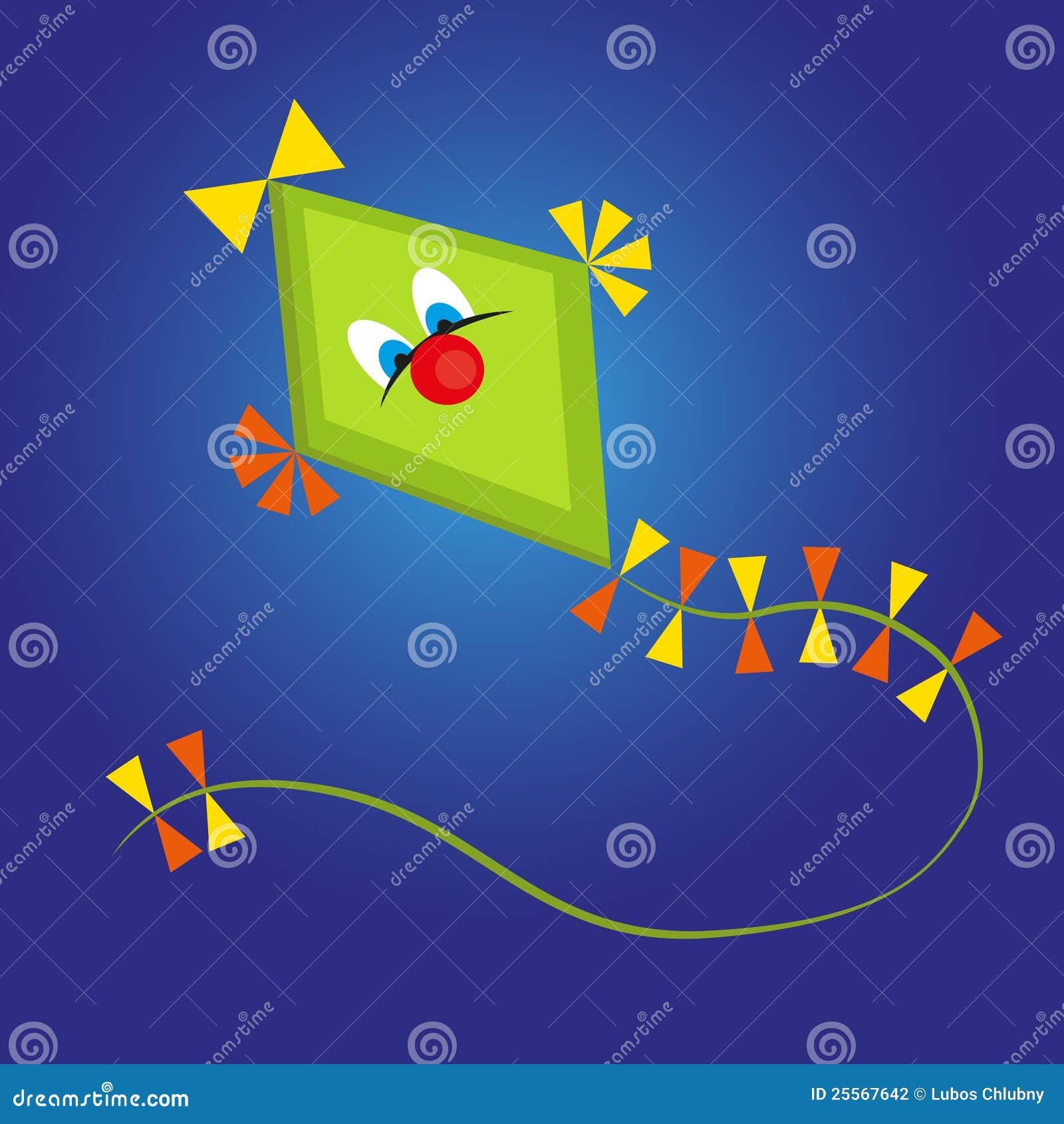 Kite Cartoon on Blue Background Stock Vector - Illustration of season ...