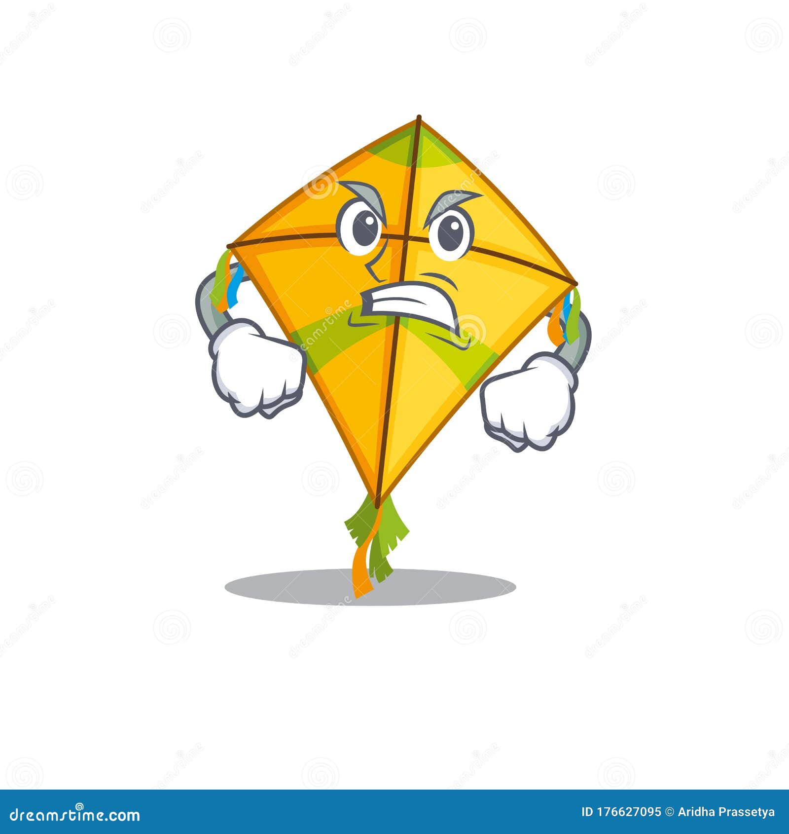 Kite Cartoon Character Design with Angry Face Stock Vector ...
