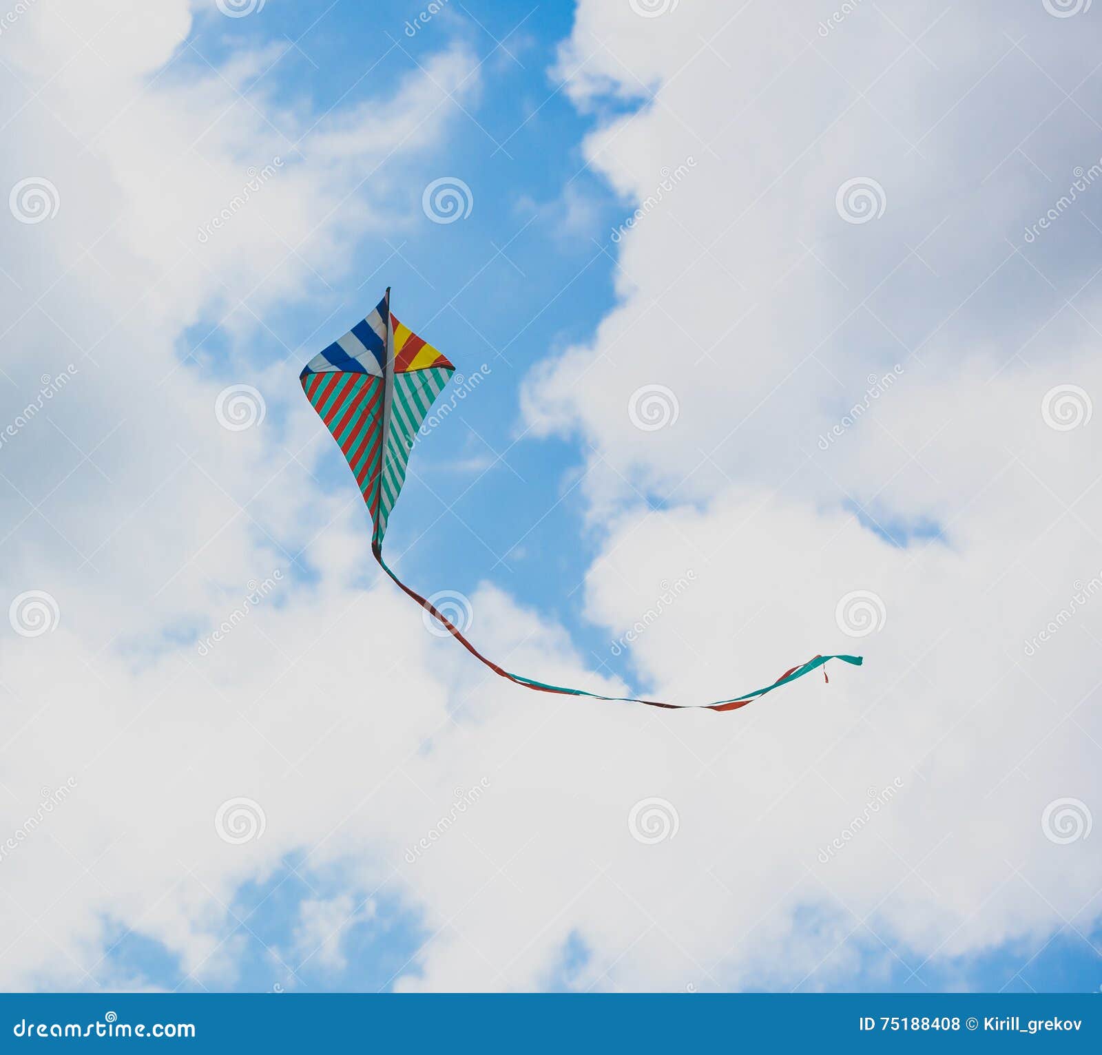 Kite in the cloud sky stock photo. Image of clear, game - 75188408