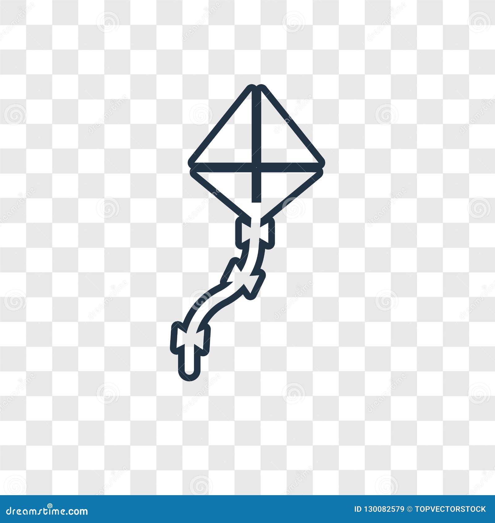 Kite Concept Vector Linear Icon Isolated on Transparent Background ...