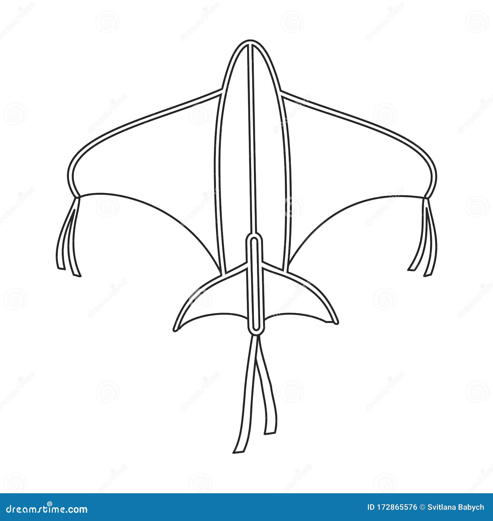Kite Fish Vector Icon.Outline Vector Icon Isolated on White Background ...
