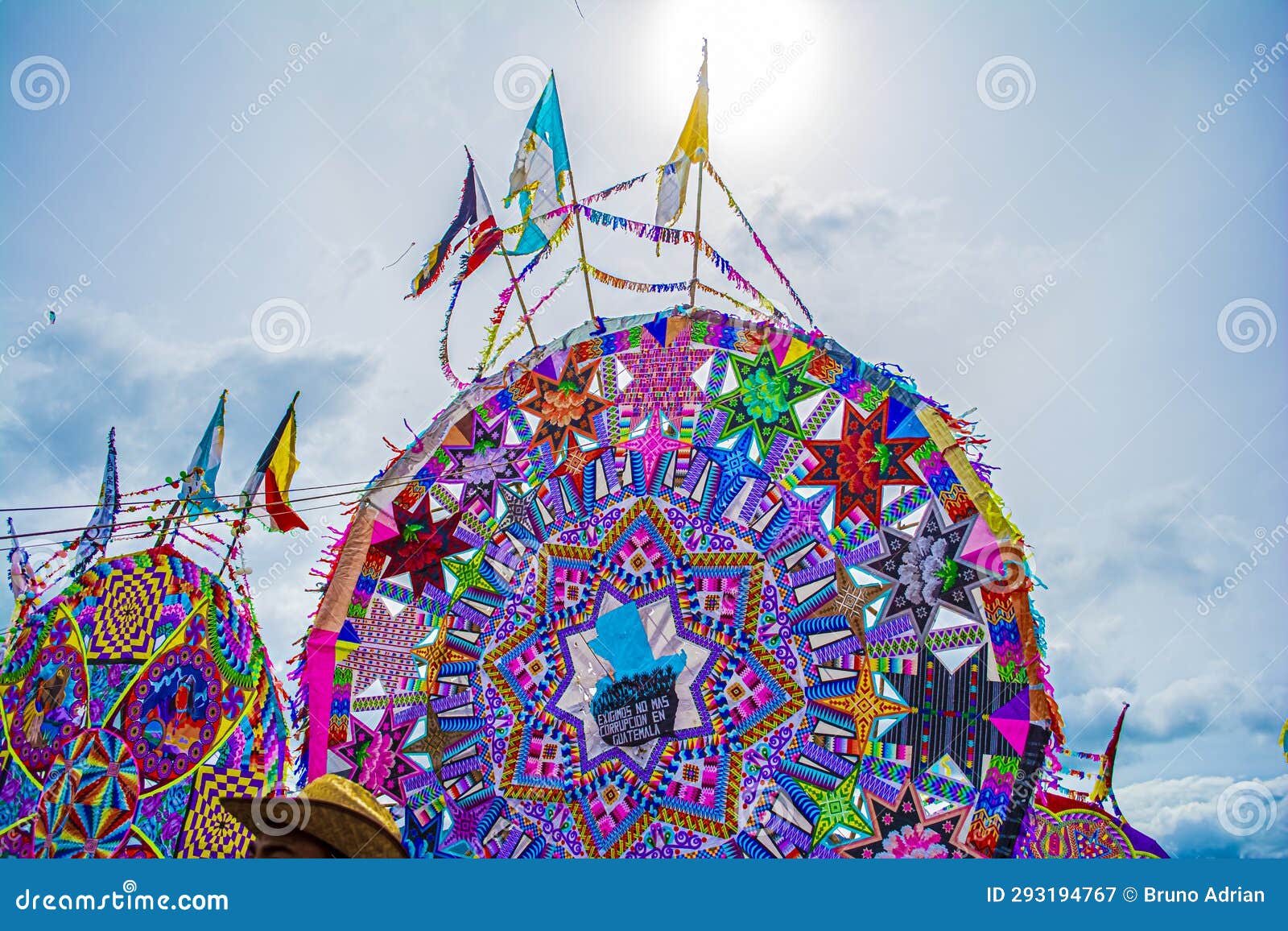 Kite with Flag on Top with Colorful Pattern Design, Editorial ...