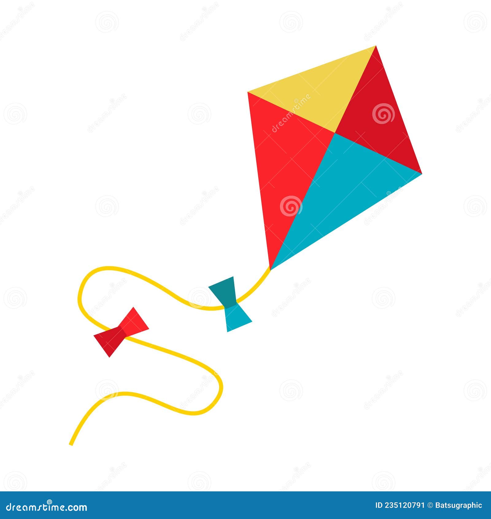 Kite Flat Clipart Vector Illustration Stock Vector - Illustration of ...