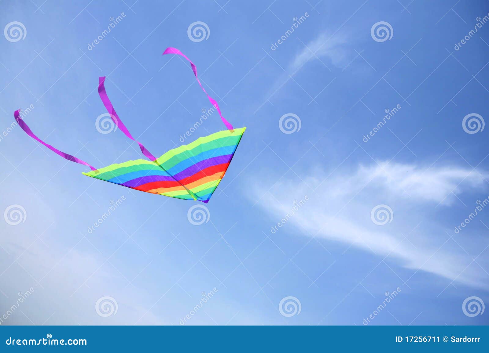 Kite flying in blue sky stock image. Image of colorful - 17256711