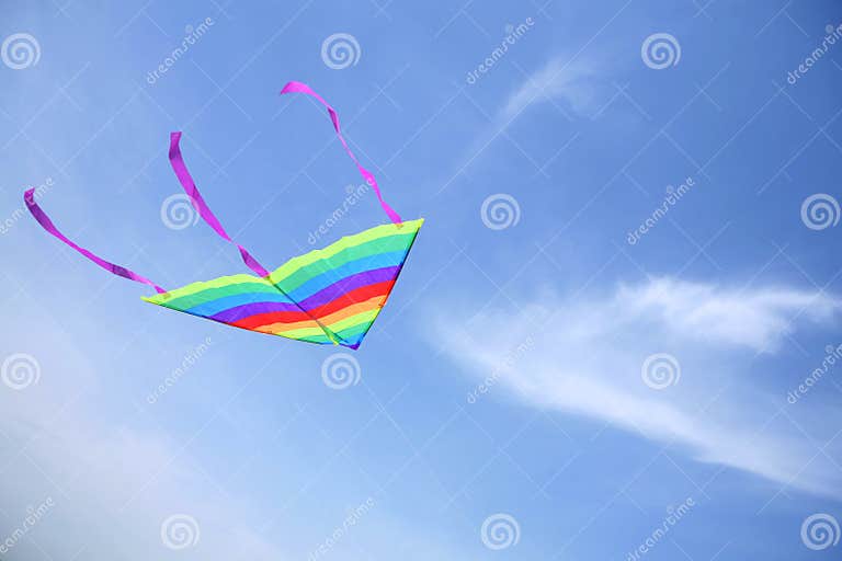 Kite flying in blue sky stock image. Image of colorful - 17256711