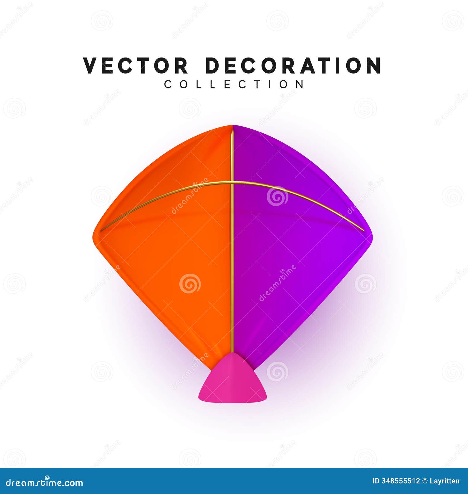 Kite Flying Realistic Isolated Vector Graphics Stock Illustration ...