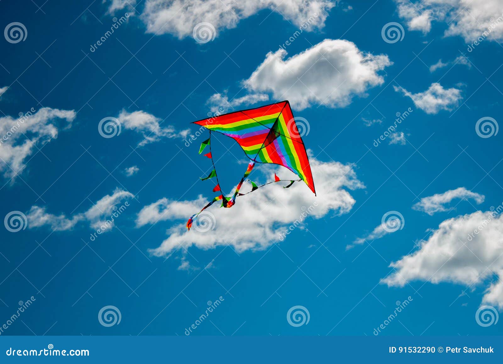 Kite flying in the sky stock photo. Image of spring, summer - 91532290