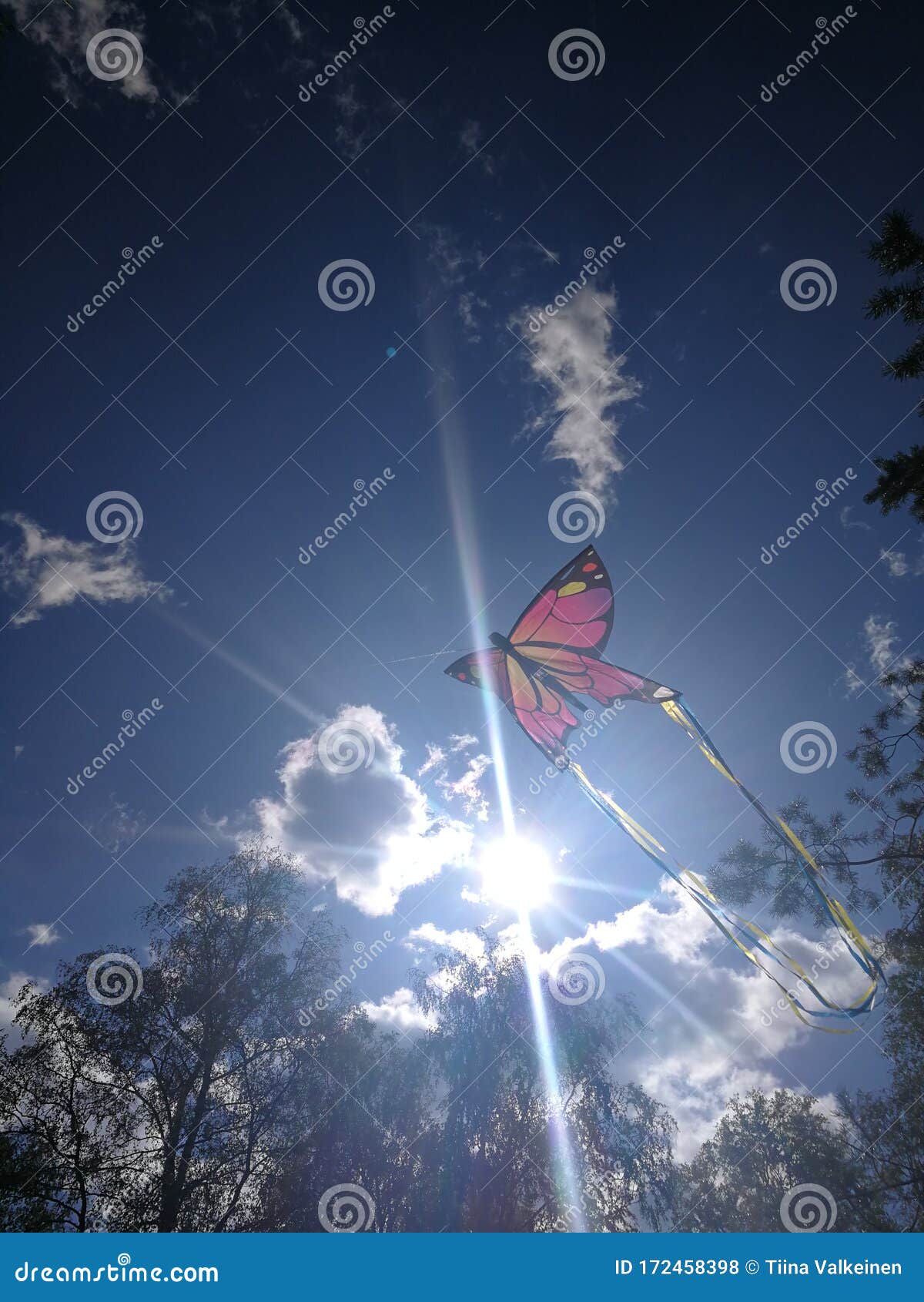 Kite flying in sky stock photo. Image of flying, kites - 172458398