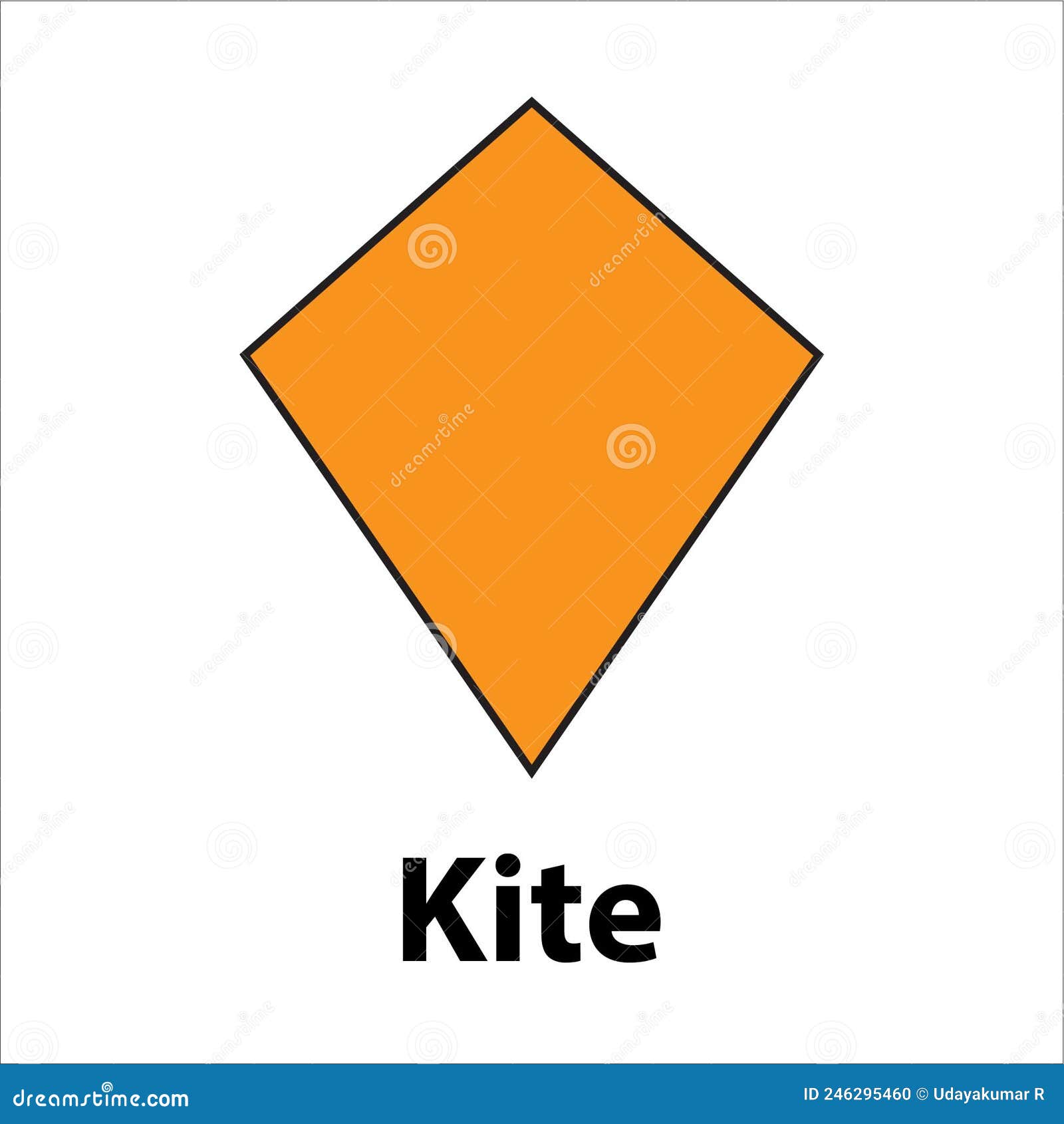 Kite Geometric Shape Light Orange Color Vector Stock Vector ...