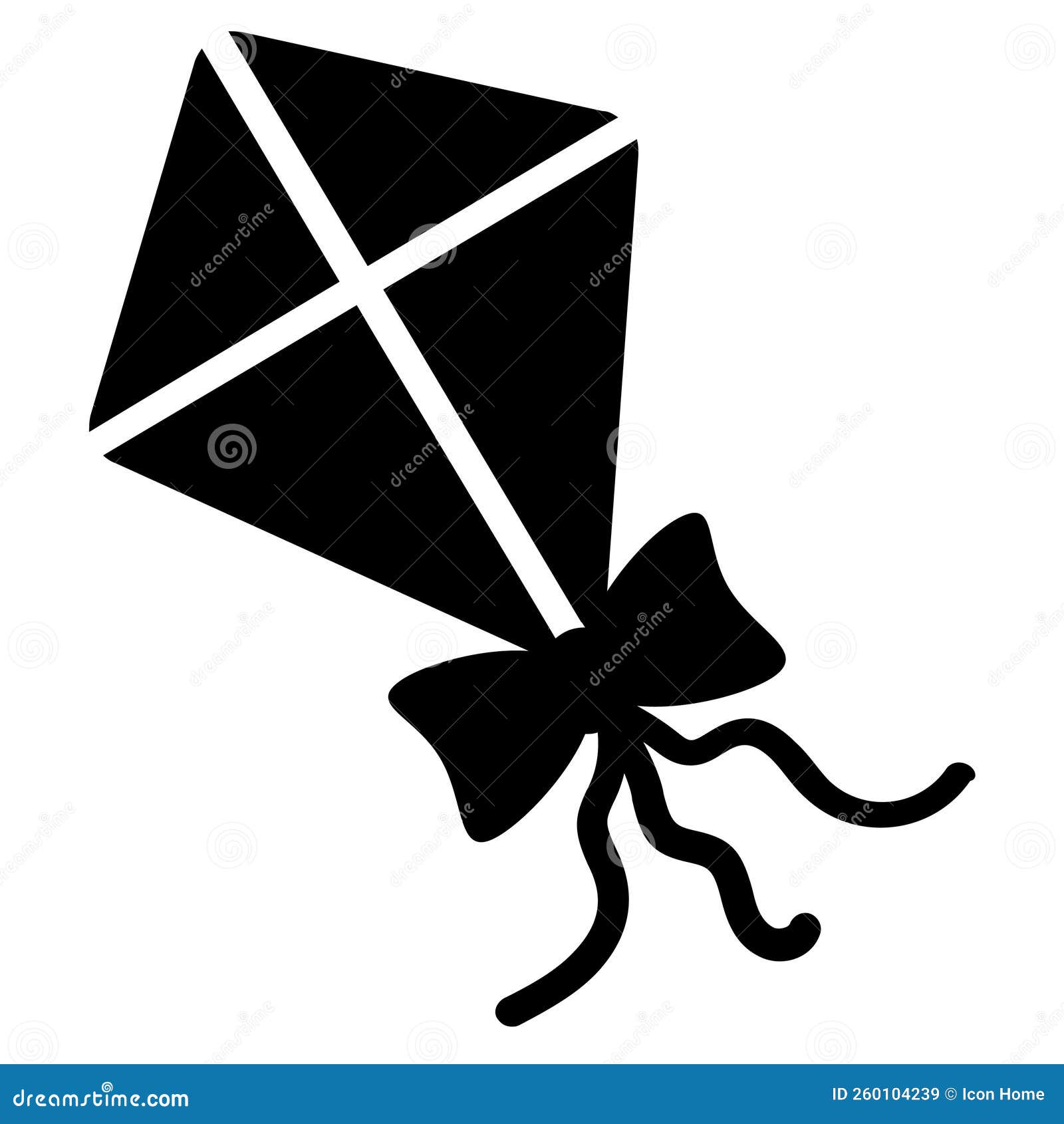 Kite icon, black icon stock vector. Illustration of background - 260104239