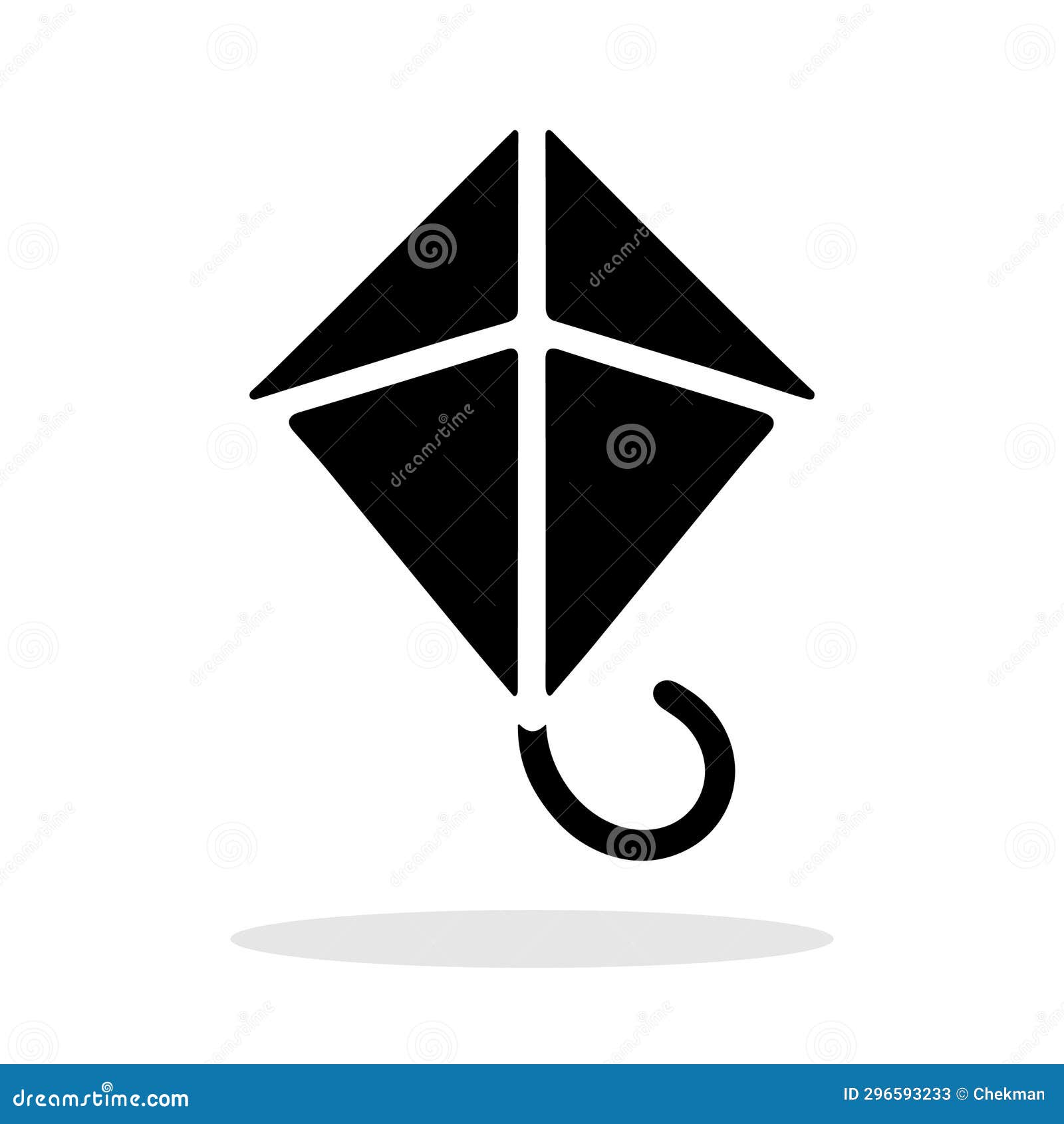 Kite Icon. Black Silhouette of Kite Toy Symbol Stock Vector ...
