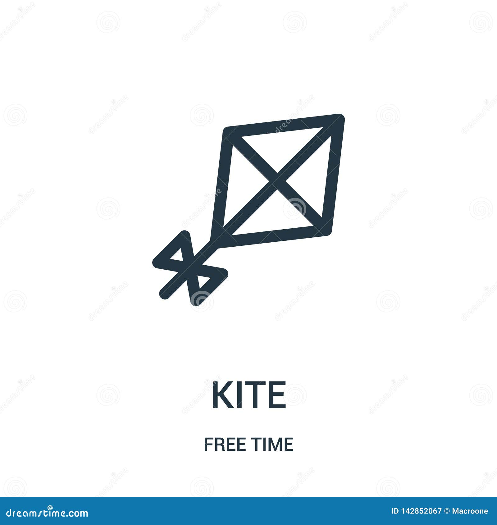 Kite Icon Vector from Free Time Collection. Thin Line Kite Outline Icon ...